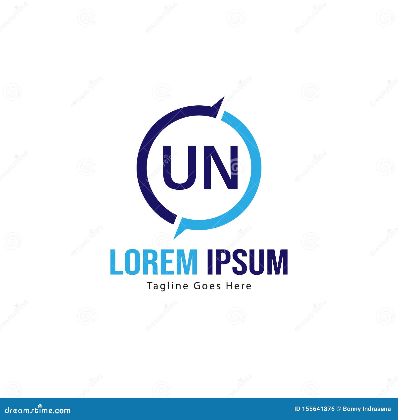 UN Letter Logo Design. Creative Modern UN Letters Icon Illustration ...