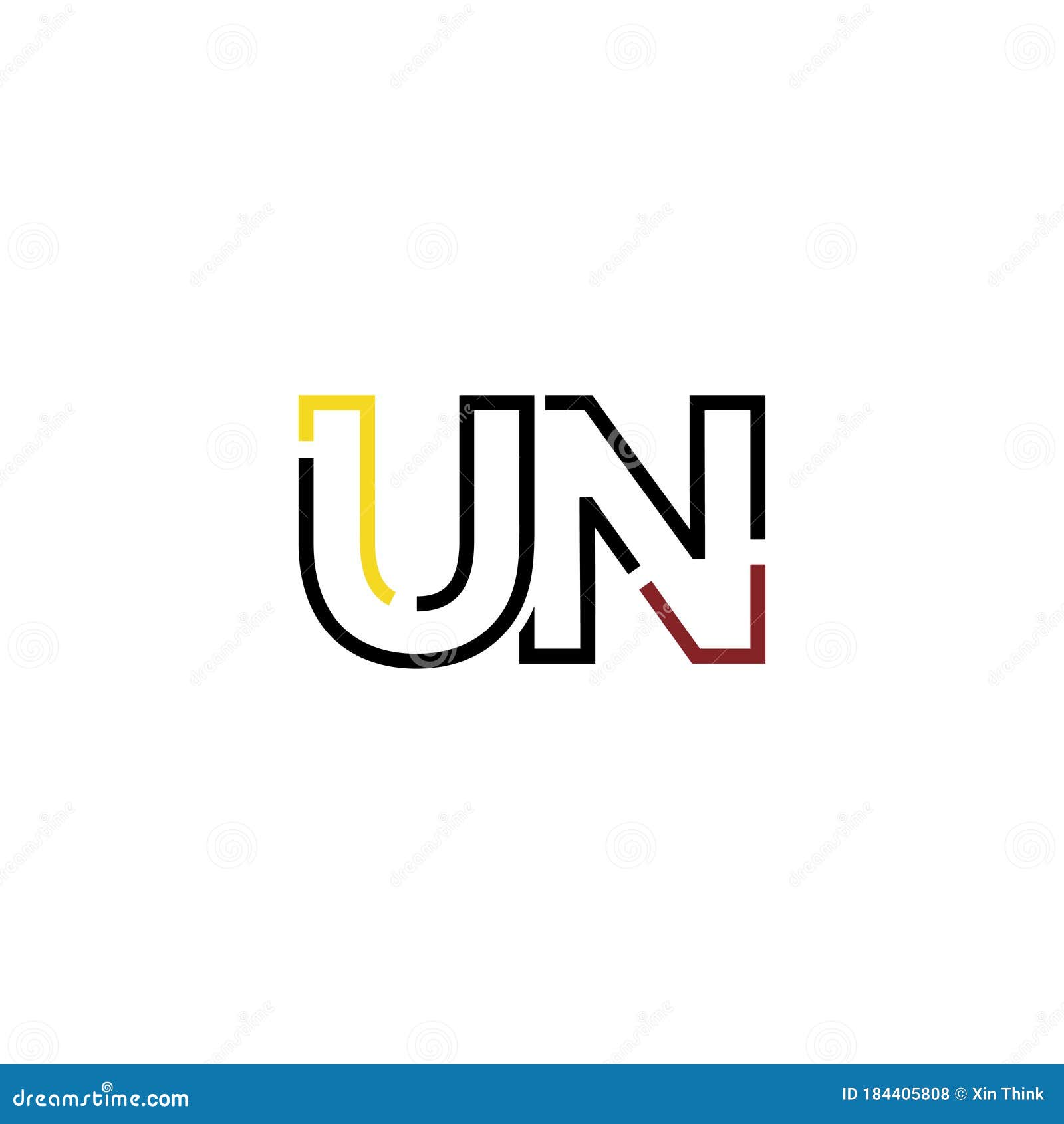 UN Letter Logo Icon Design Template Elements Stock Vector ...