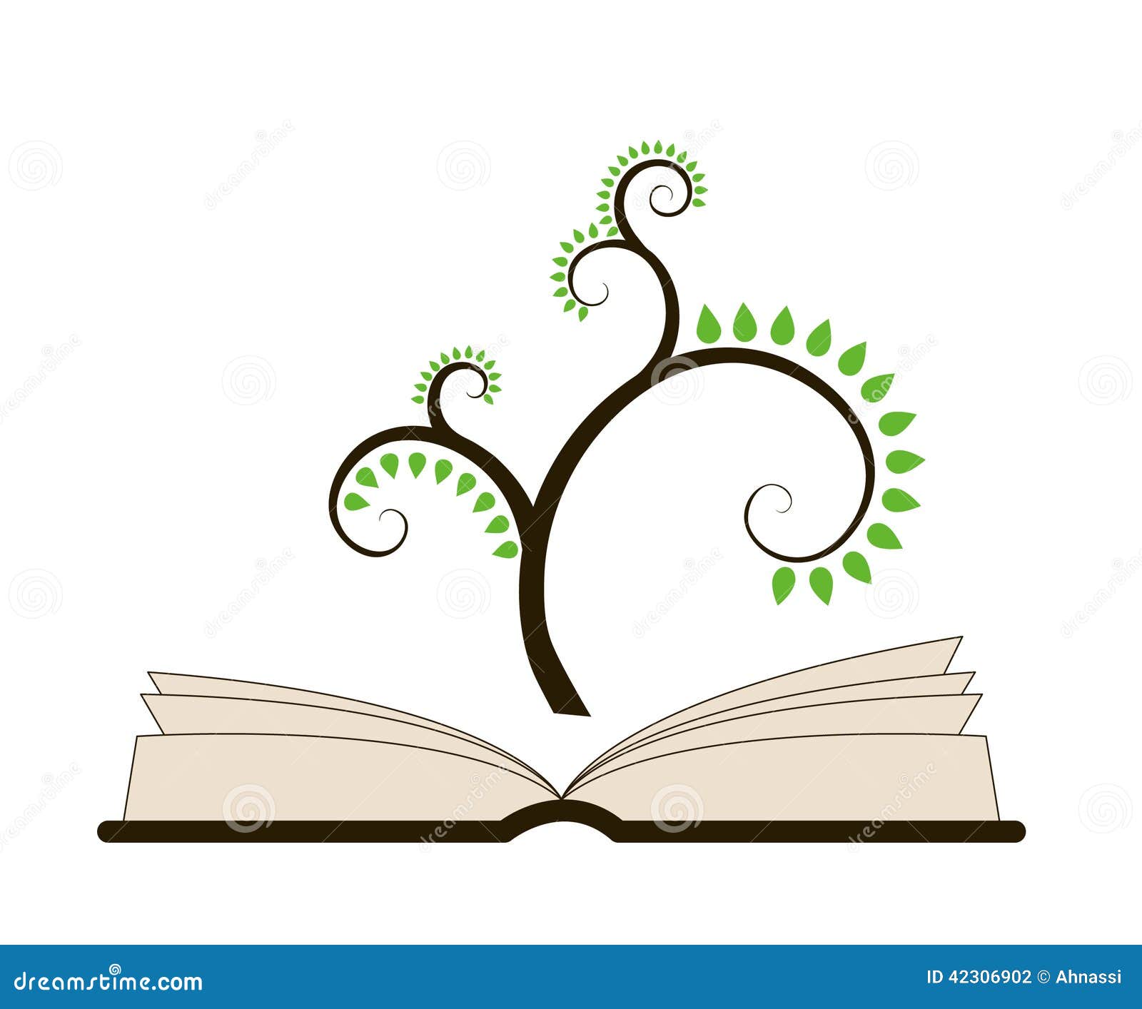 Un Libro Aperto Con L'albero Stilizzato Illustrazione Vettoriale ...