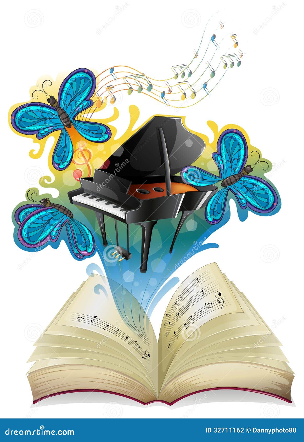 Un libro musical ilustración del vector. Ilustración de paginaciones ...