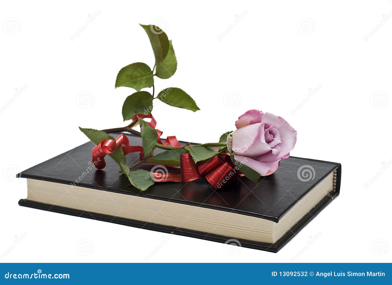 Un Libro Y Una Rosa Con Una Cinta. Foto de archivo - Imagen de libros ...