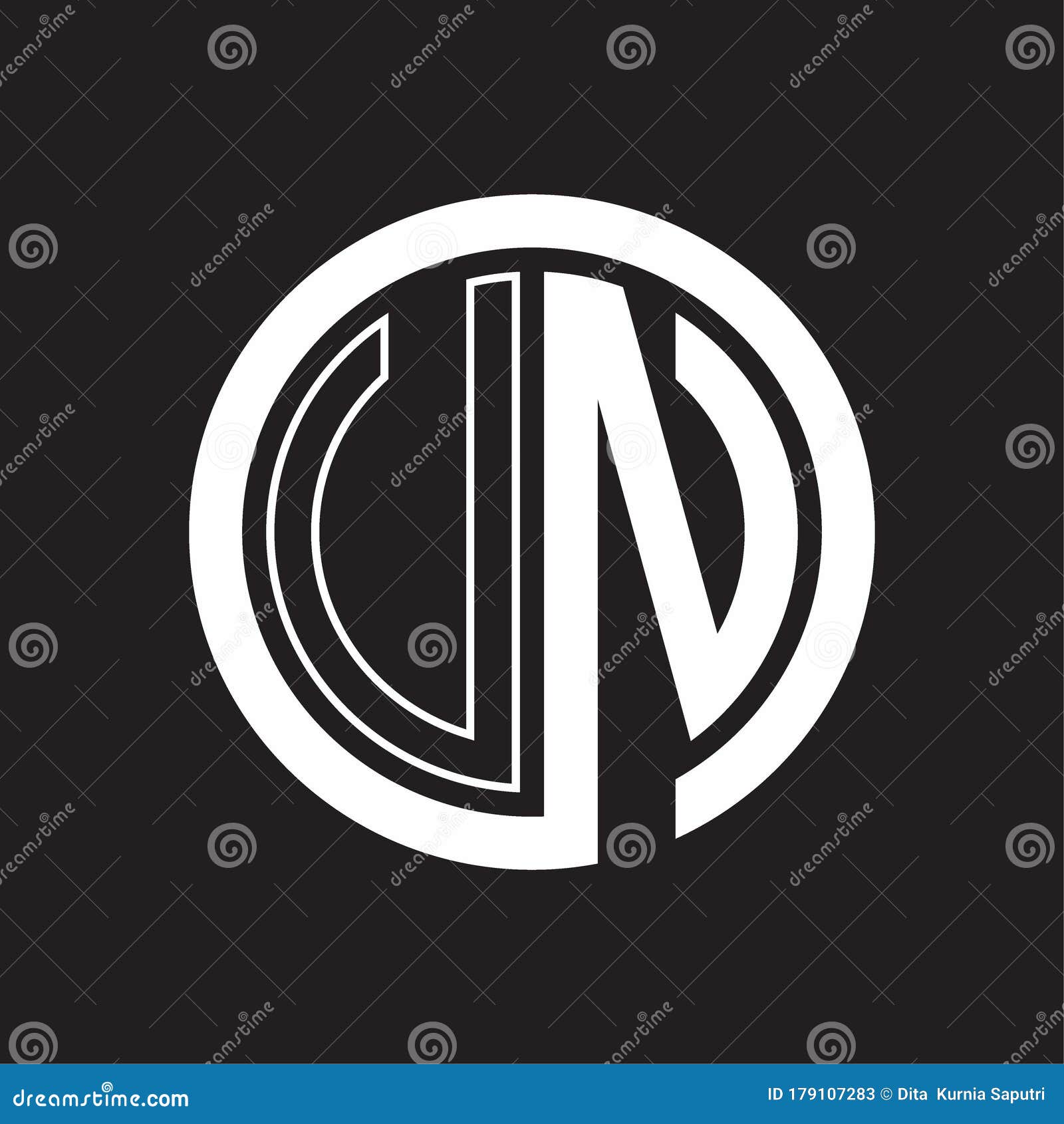 UN Logo with Circle Rounded Negative Space Design Template Stock Vector ...