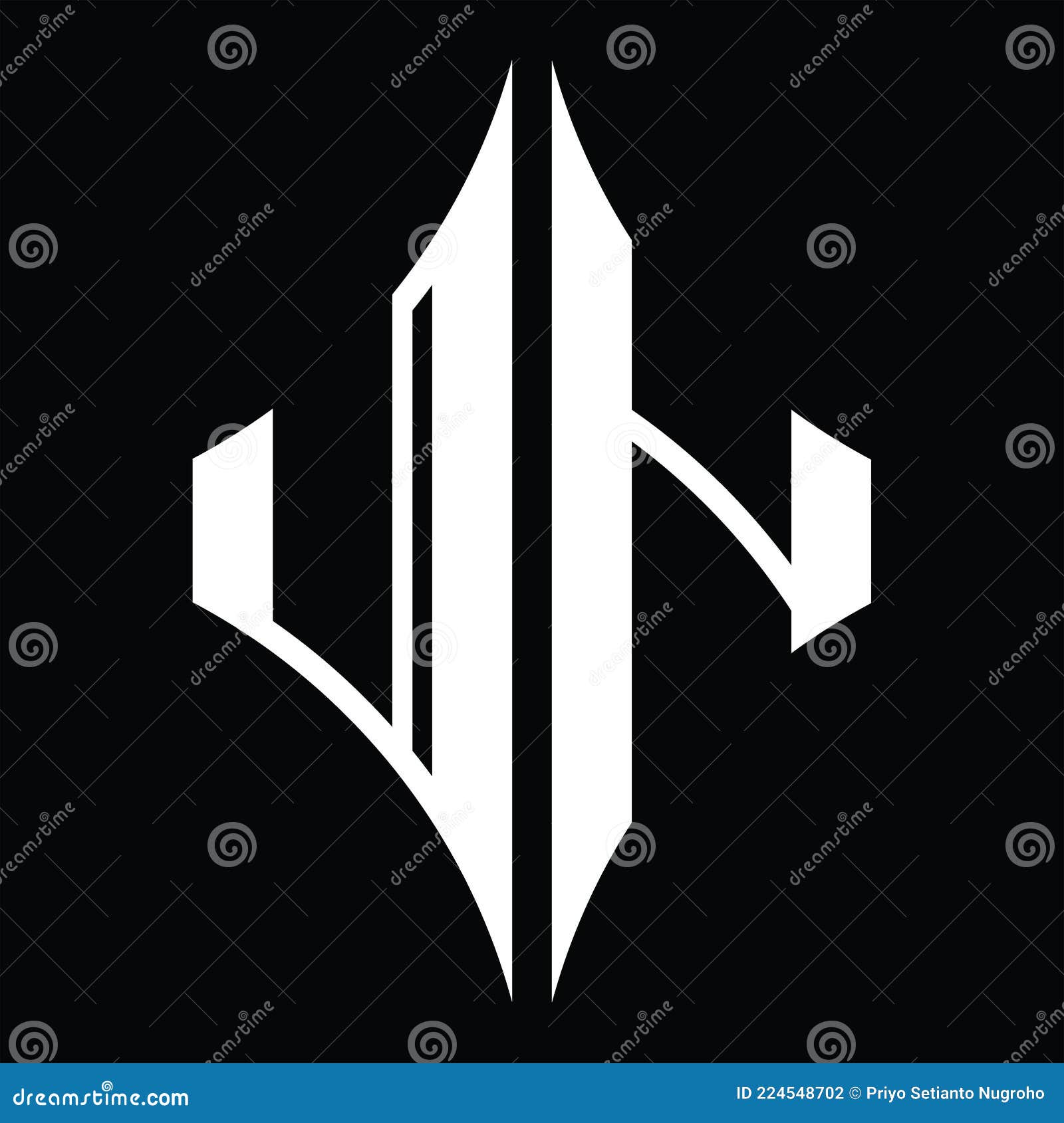 UN Logo Monogram with Diamond Shape Design Template Stock Vector ...