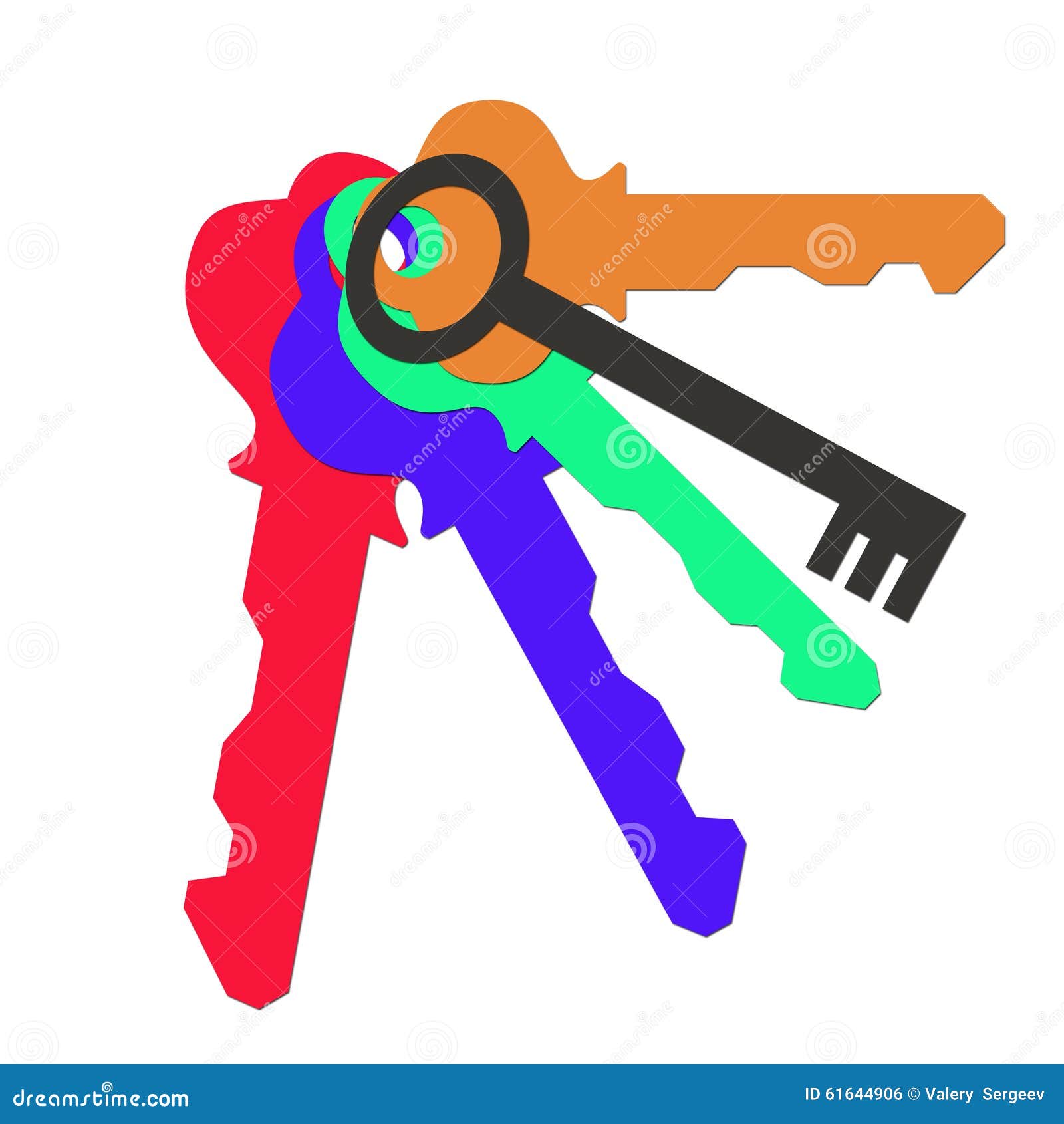 Un Manojo De Llaves Coloreadas Stock de ilustración - Ilustración de ...