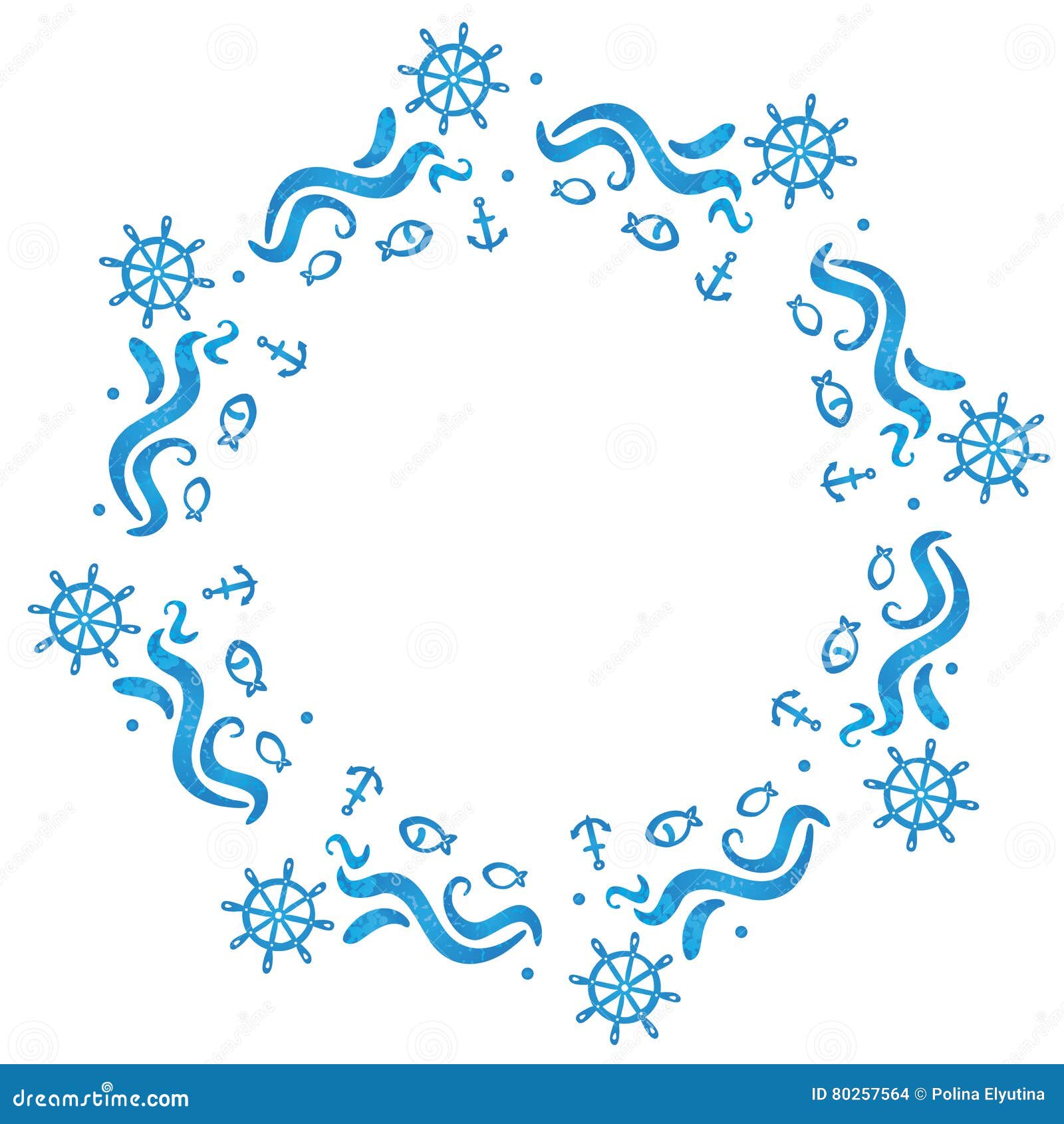 Un Marco Del Mar Del Círculo Ilustración del Vector - Ilustración de ...