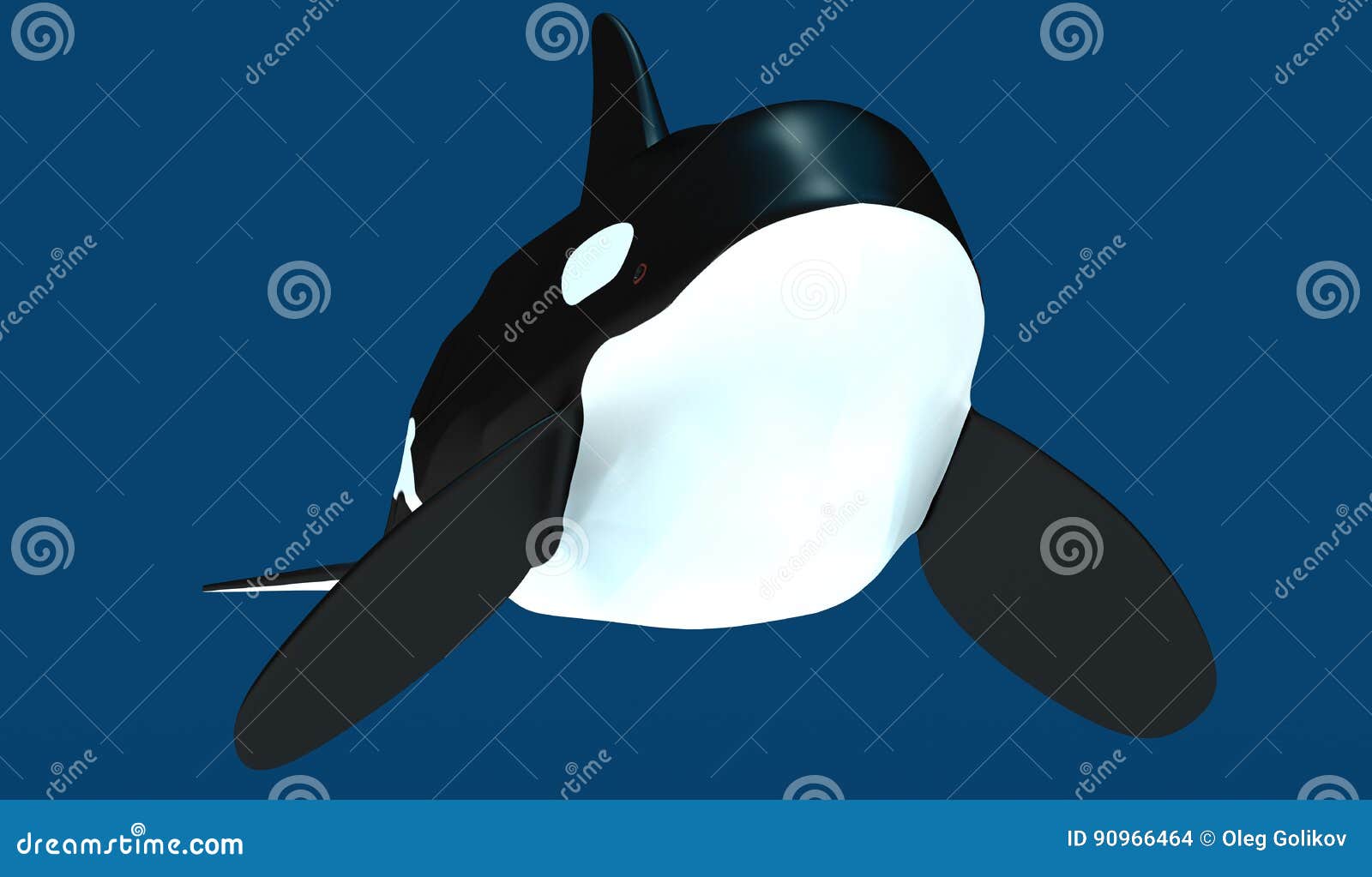 Un Modello Di Un'orca Stilizzata Illustrazione 3D Illustrazione di ...