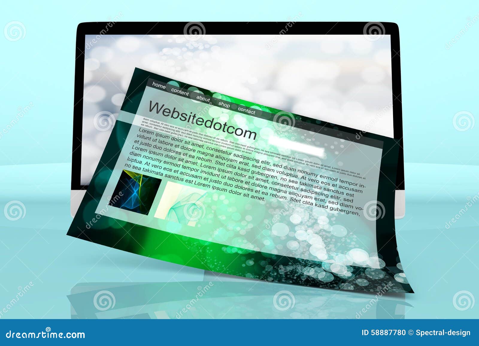 Un Moderno Tutto in Un Computer Con Un Sito Web Generico Illustrazione ...