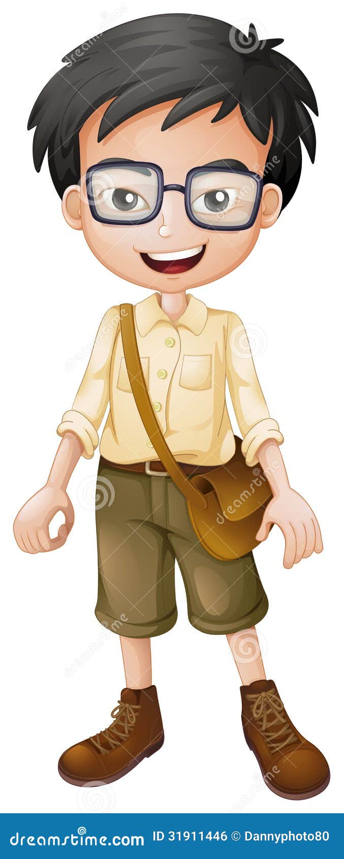 Un muchacho sonriente ilustración del vector. Ilustración de monedero ...