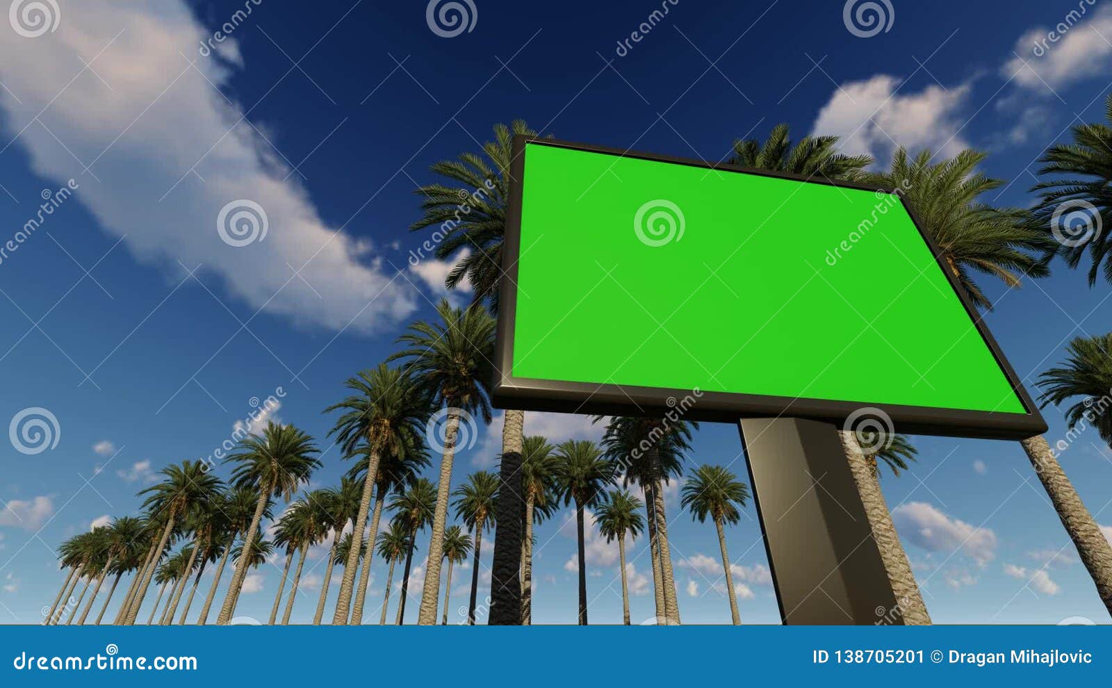 Un Panneau D'affichage Avec L'écran Vert Clips Vidéos - Vidéo du paume ...