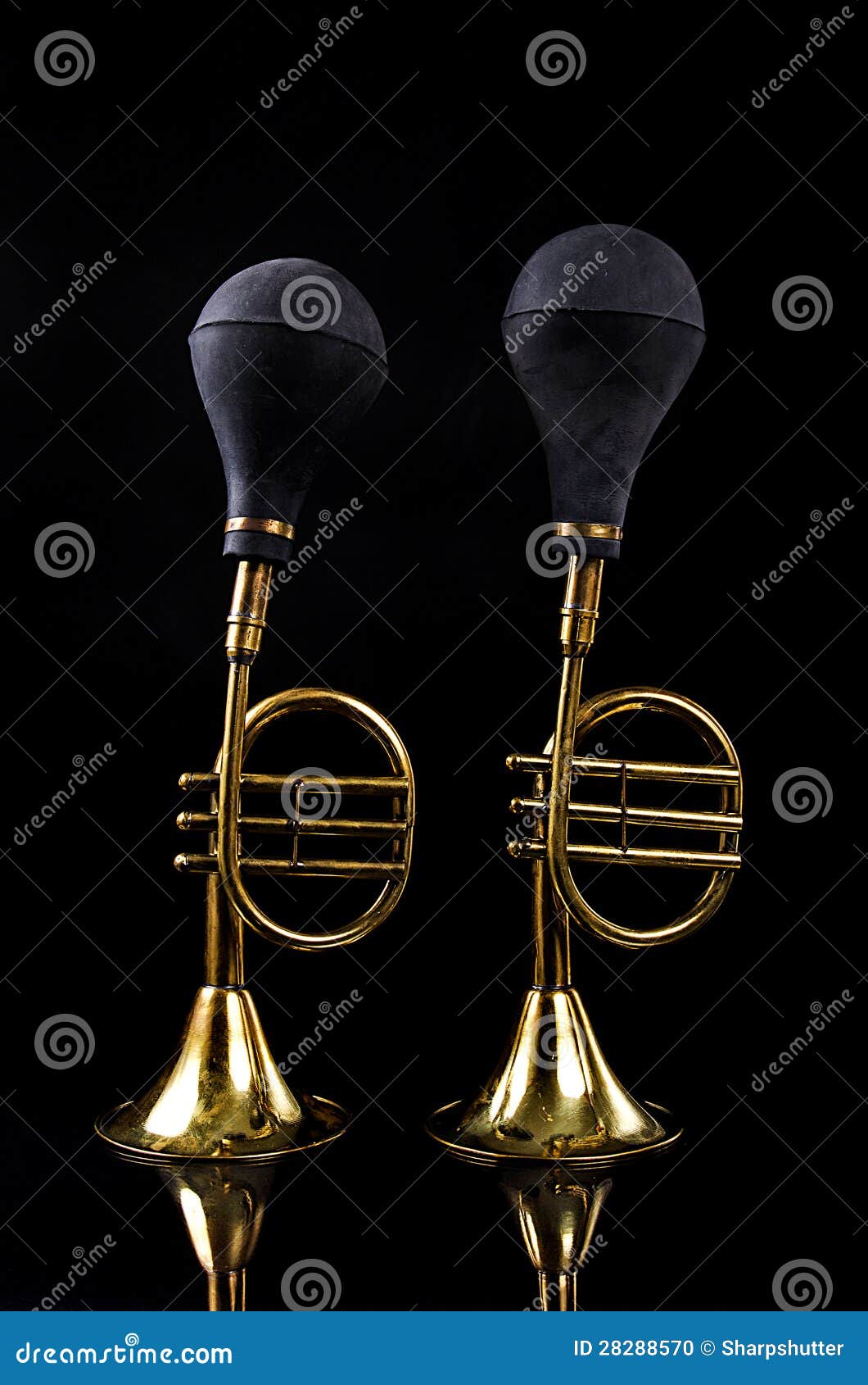 Un par de claxones foto de archivo. Imagen de venda, hombre - 28288570