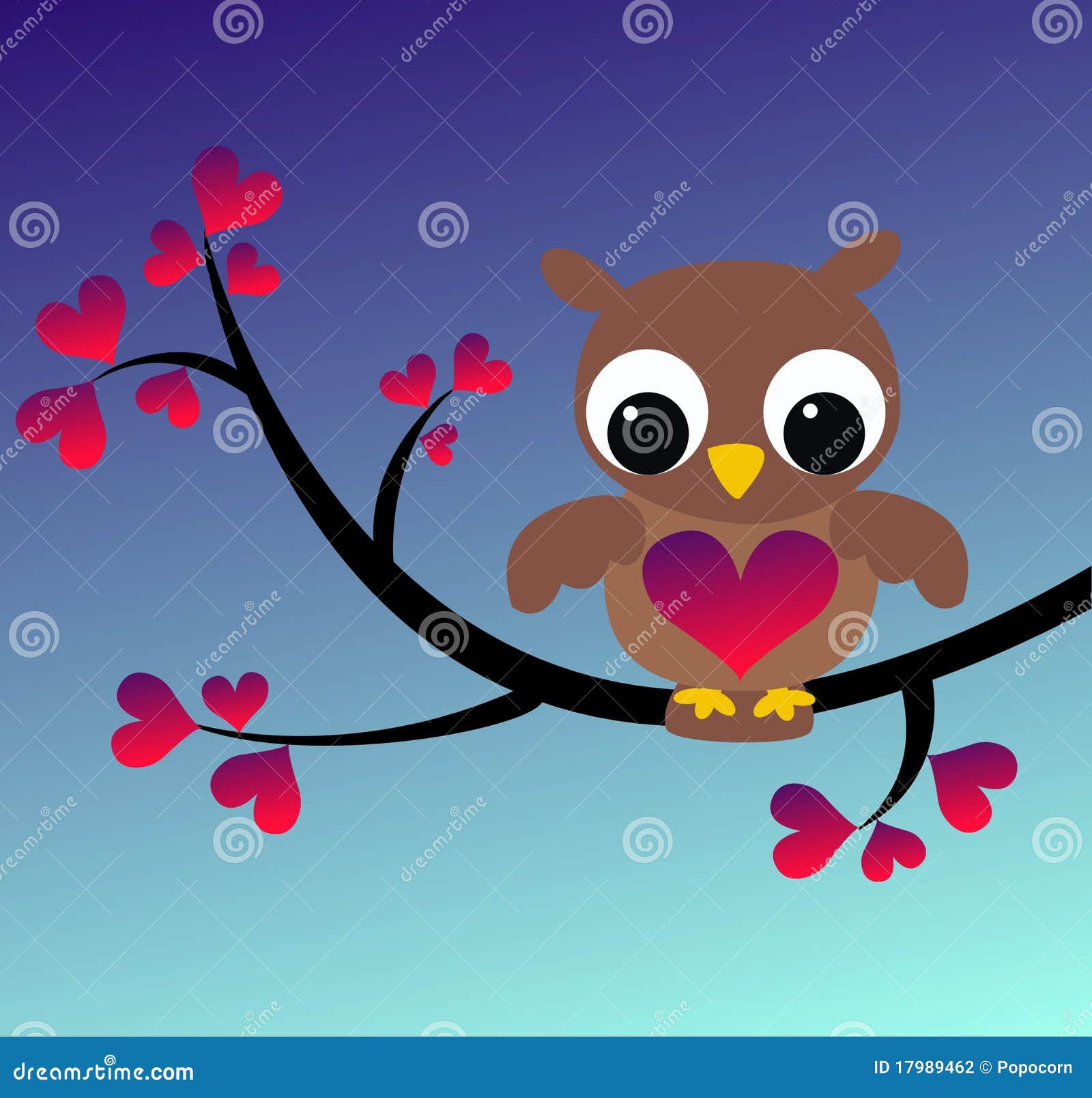 Un pequeño buho lindo stock de ilustración. Ilustración de decorativo ...