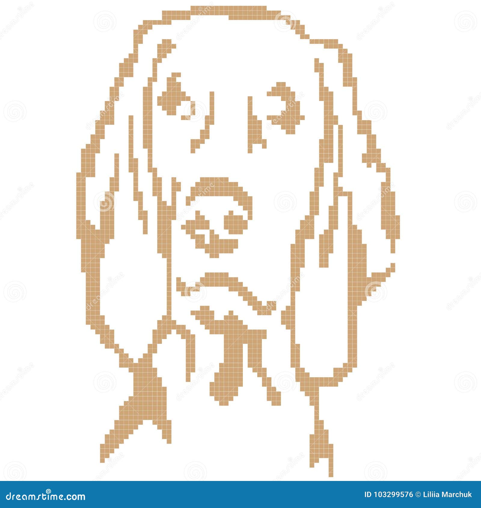 Un Perro De Labrador Pintado Con Los Pixeles Stock de ilustración ...