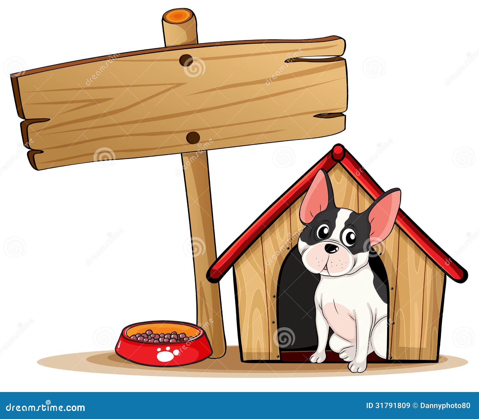 Un Perro Y El Letrero Vacío Ilustración del Vector - Ilustración de ...