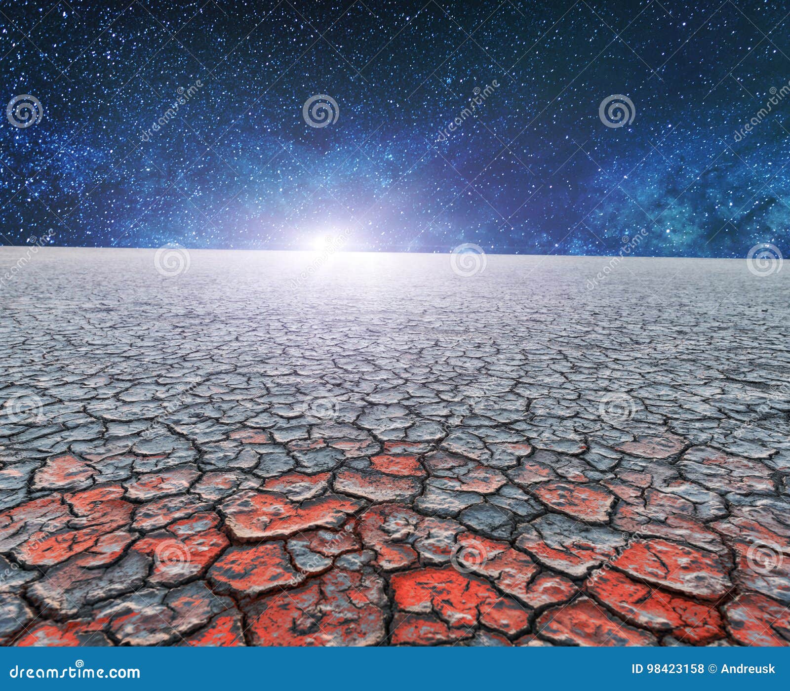 Un planeta seco stock de ilustración. Ilustración de concepto - 98423158