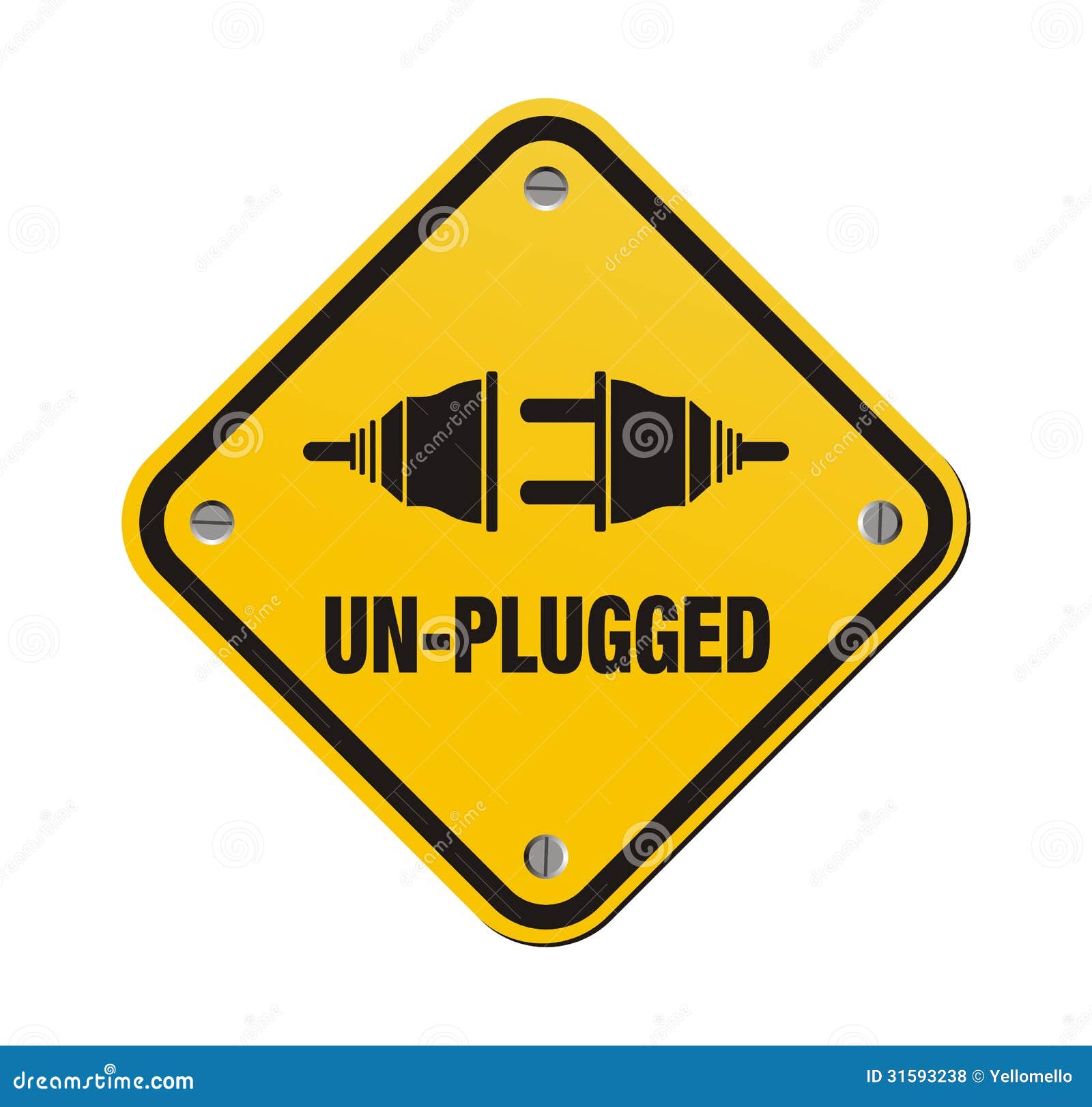 Un-plugged yellow signs stock illustration. Illustration of charge ...