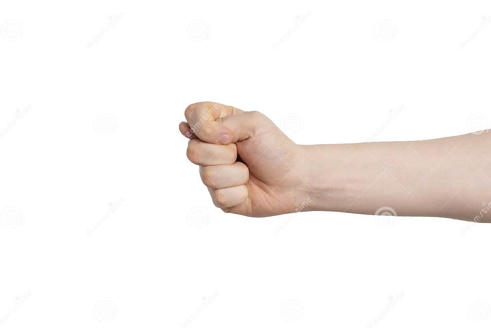 Un Poing Avec Un Pouce Entre Lindex Et Les Doigts Moyens Est Un Geste