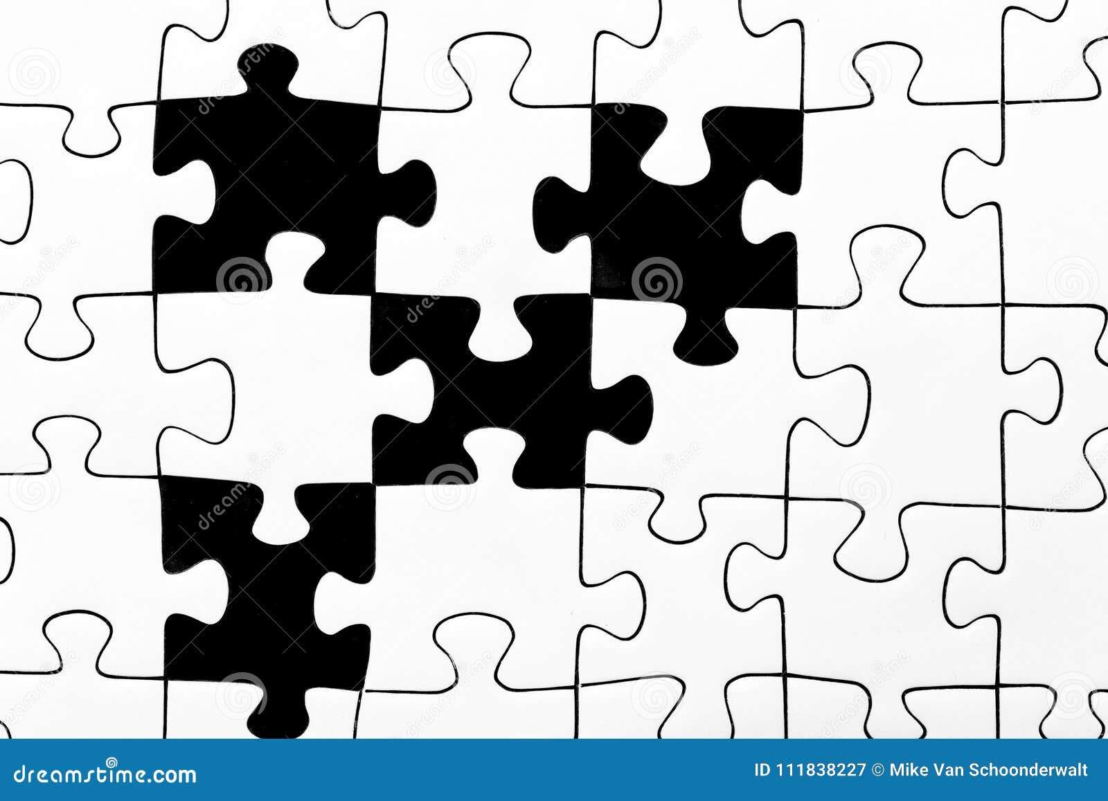 Un Puzzle Noir Et Blanc De Scie De Gabarit Image stock - Image of ...
