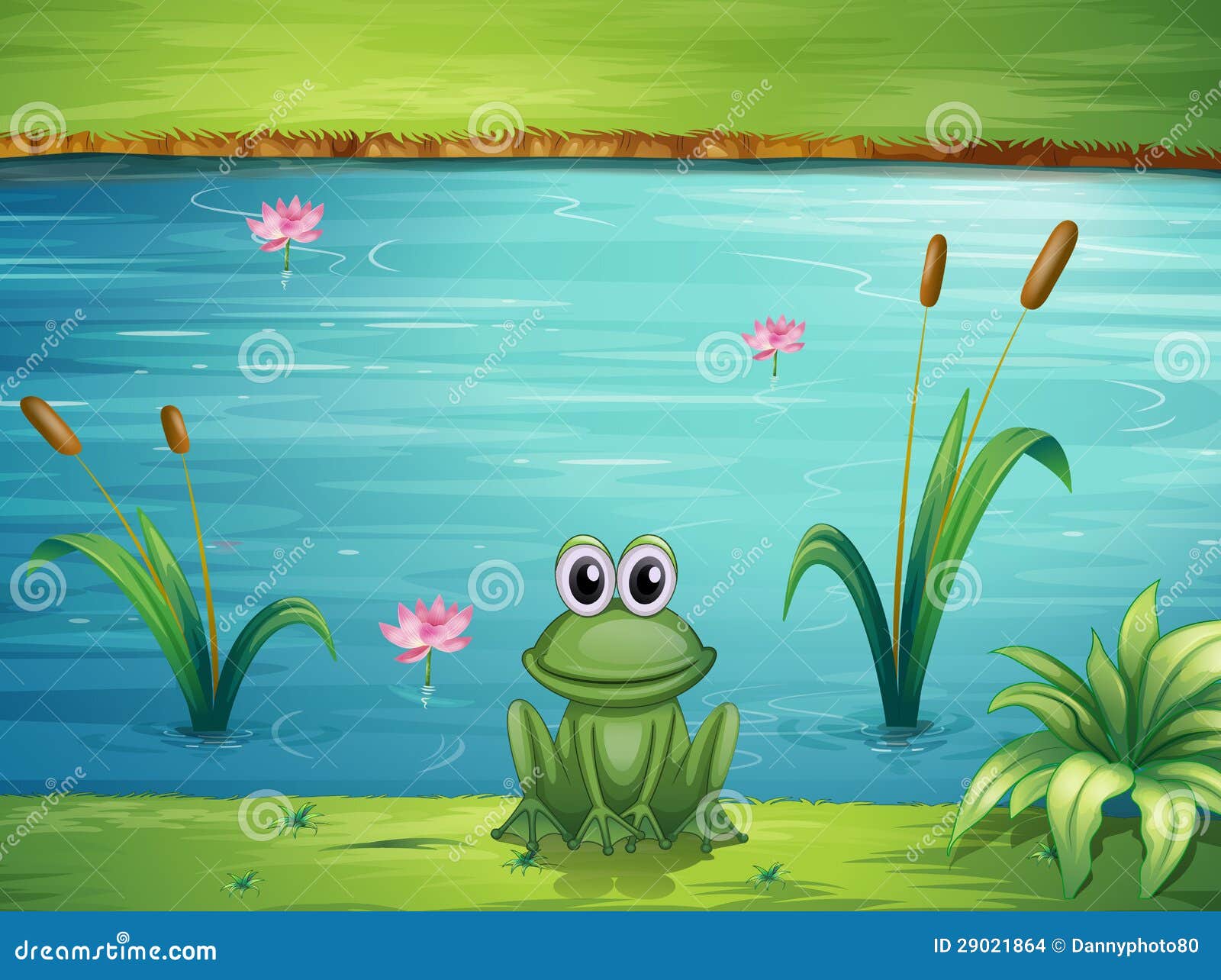 Un río y una rana stock de ilustración. Ilustración de animal - 29021864