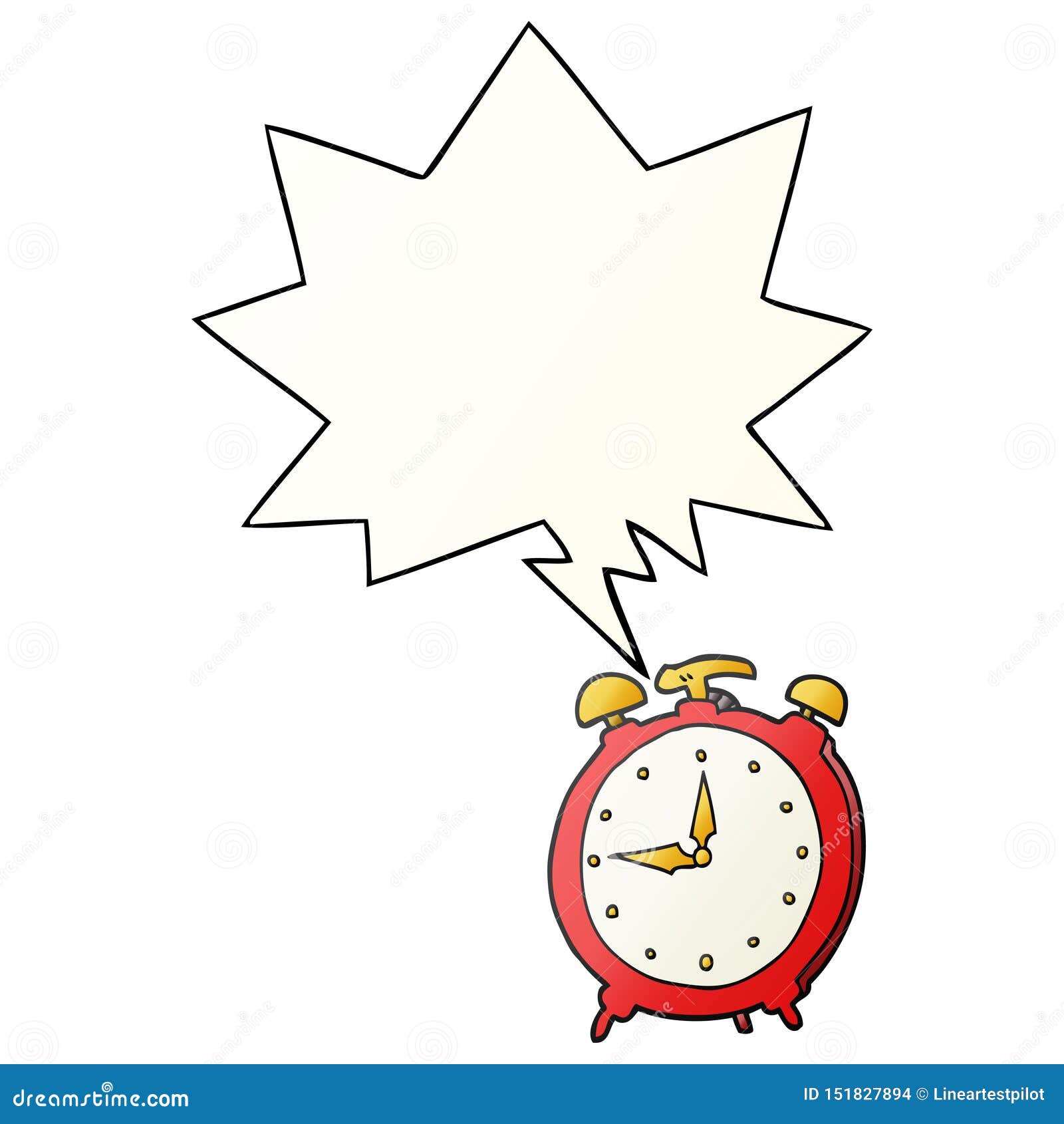 Un Reloj Despertador De Dibujos Animados Creativos Y Una Burbuja De ... Un Reloj Despertador De Dibujos Animados Creativos Y Una Burbuja De ...