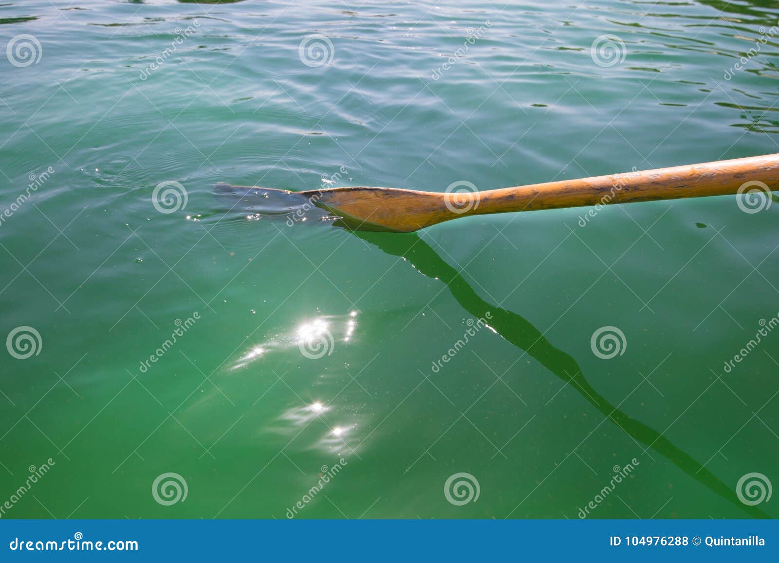 Un Remo De Madera En El Agua Verde Foto de archivo - Imagen de paleta ...