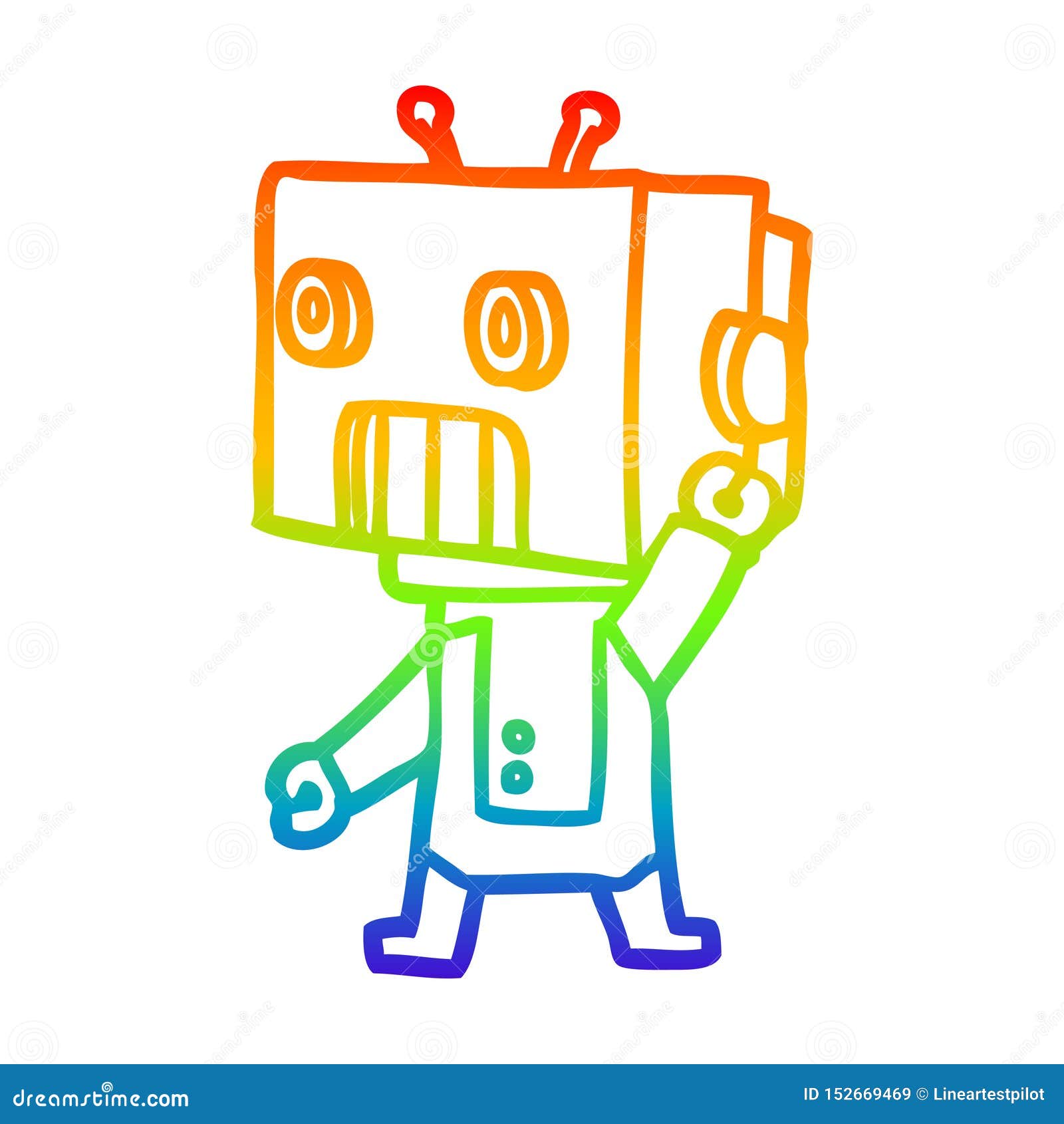 Un Robot Per Disegno Di Disegni a Gradiente Di Arcobaleno Creativo ...