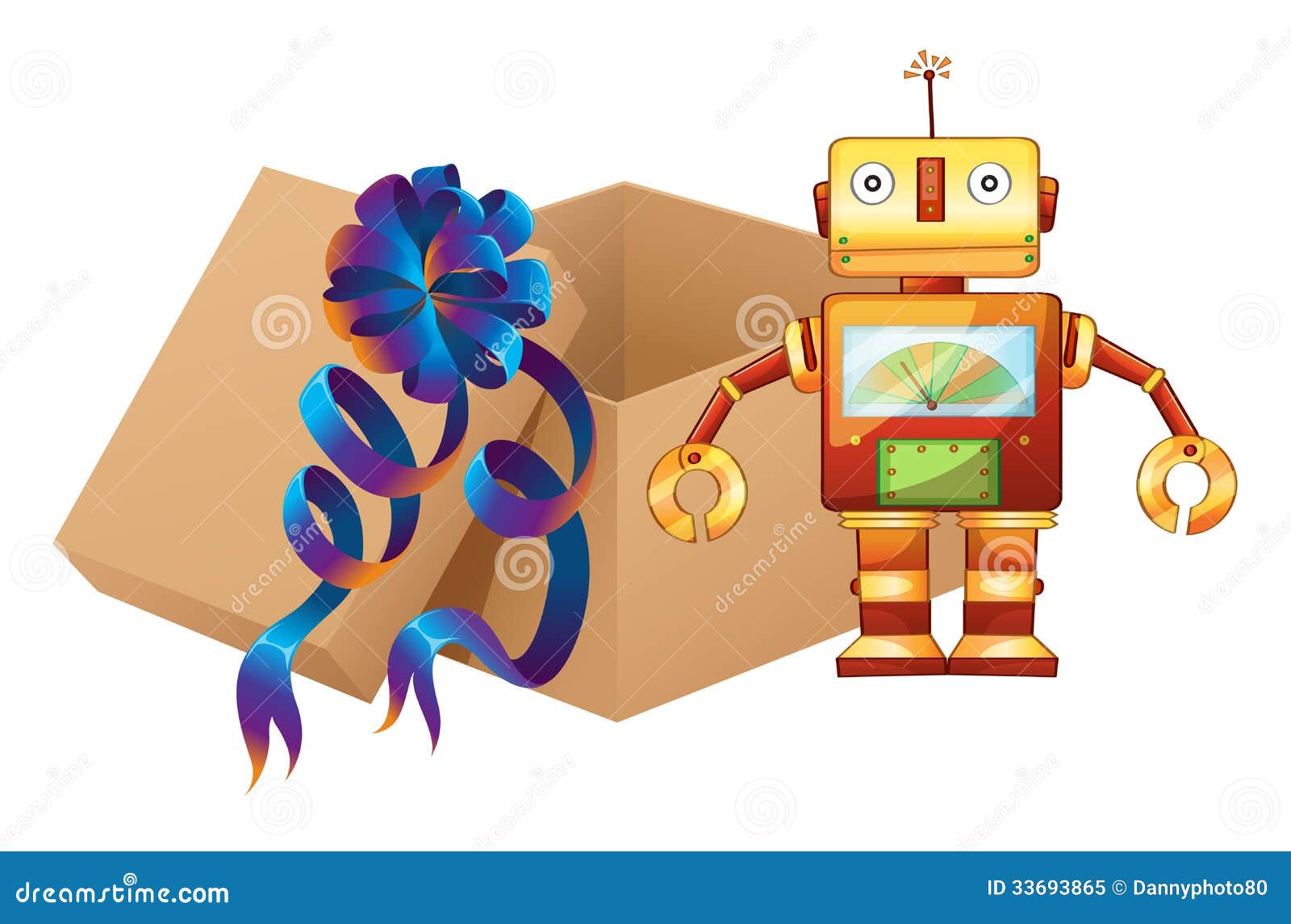 Un robot y una caja ilustración del vector. Ilustración de aislado ...