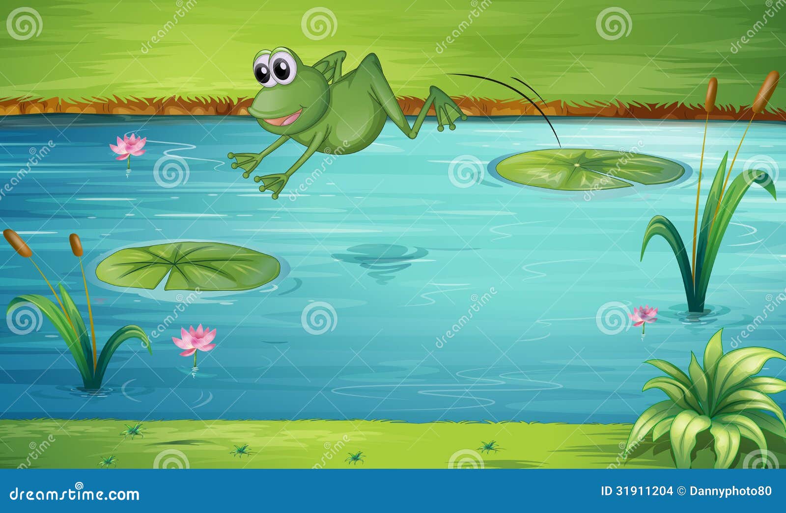 Un salto della rana illustrazione vettoriale. Illustrazione di rimbalzo ...