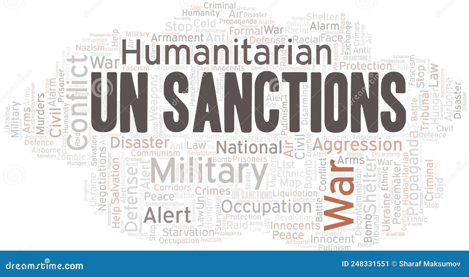 Un Sanctions Word Cloud Vector Made With The Text Only Stock Vector