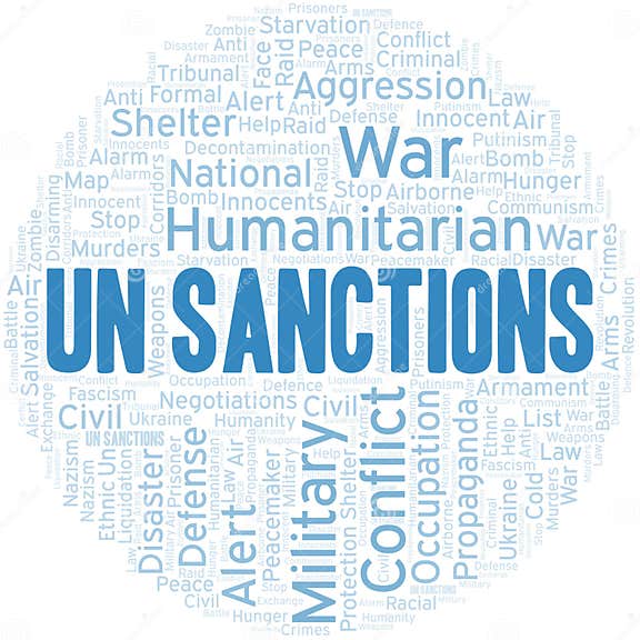 Un Sanctions Word Cloud. Vector Made with the Text only. Stock Vector ...