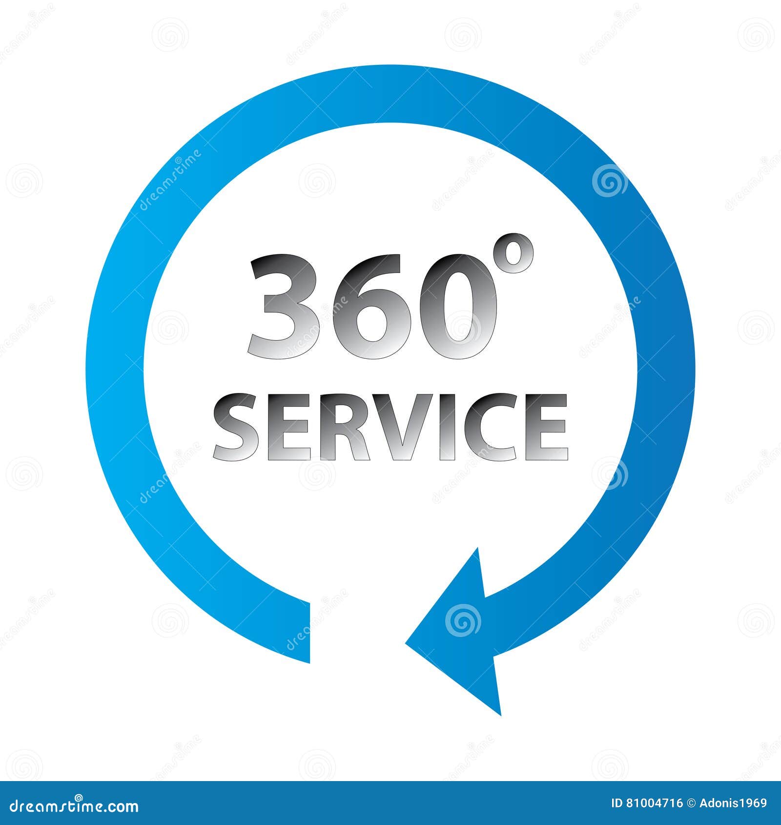 Un servizio di 360 gradi illustrazione vettoriale. Illustrazione di ...