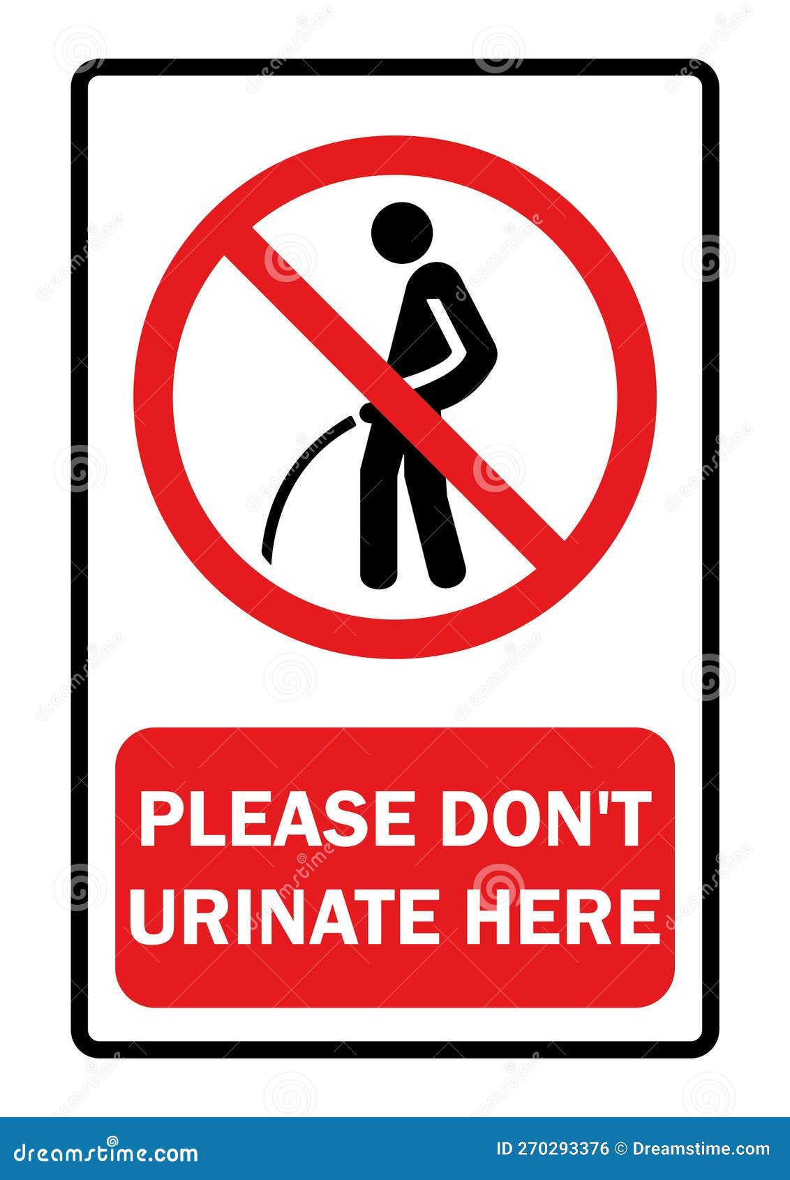 Un Signe Interdisant D'uriner Dans Cette Zone, Illustration Vectorielle ...