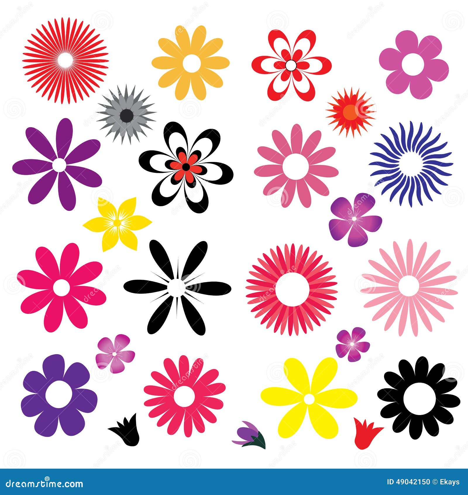 Un Sistema De Flores Coloreadas Ilustración del Vector - Ilustración de ...