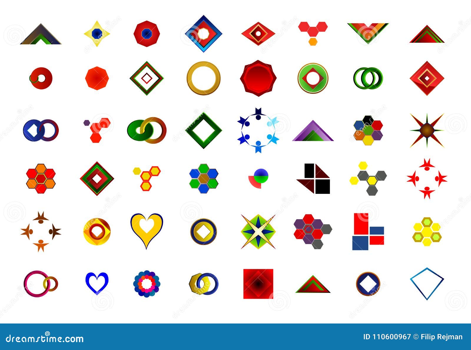 Un Sistema De 48 Logotipos E Iconos Ilustración del Vector ...