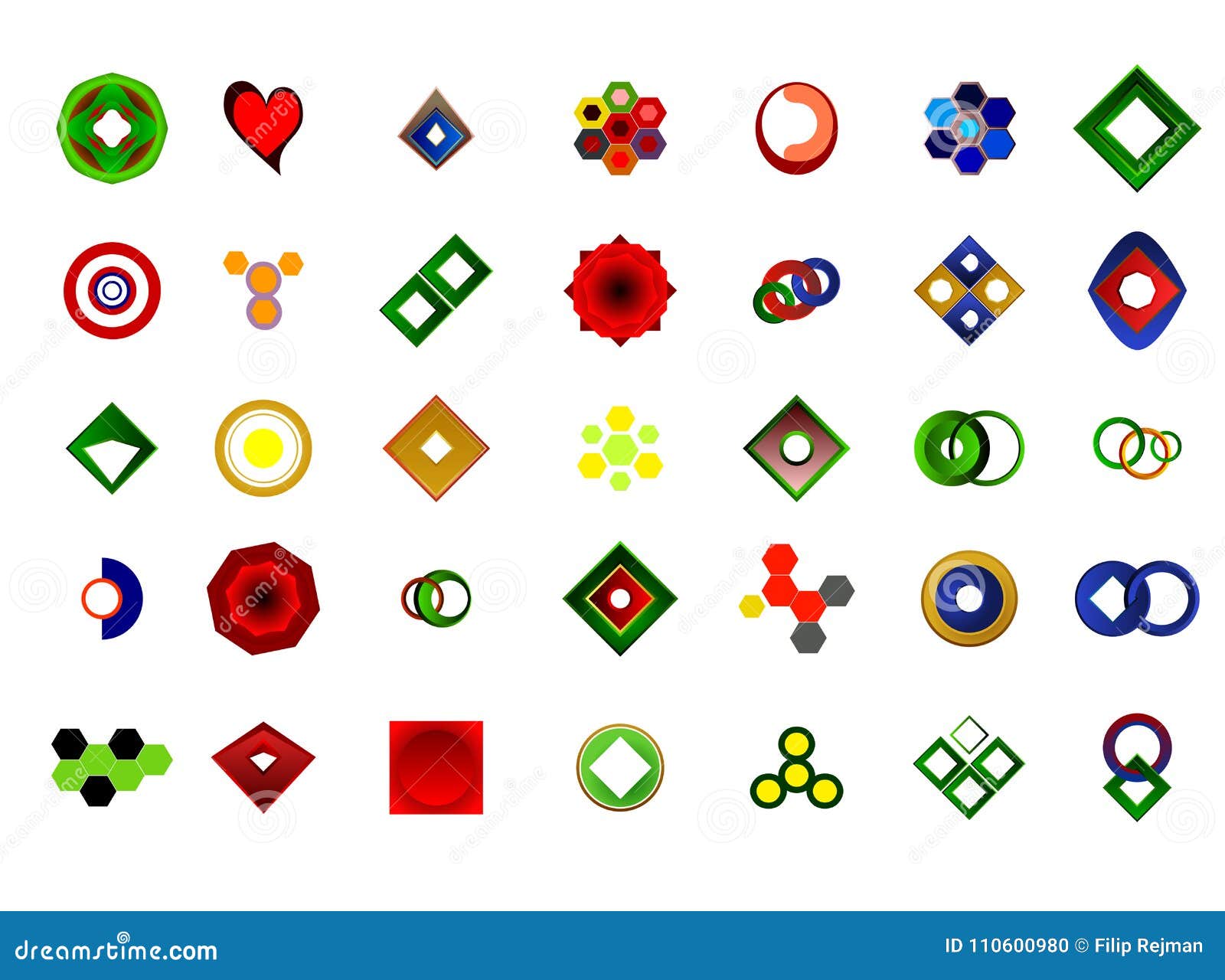 Un Sistema De 35 Logotipos E Iconos Ilustración del Vector ...