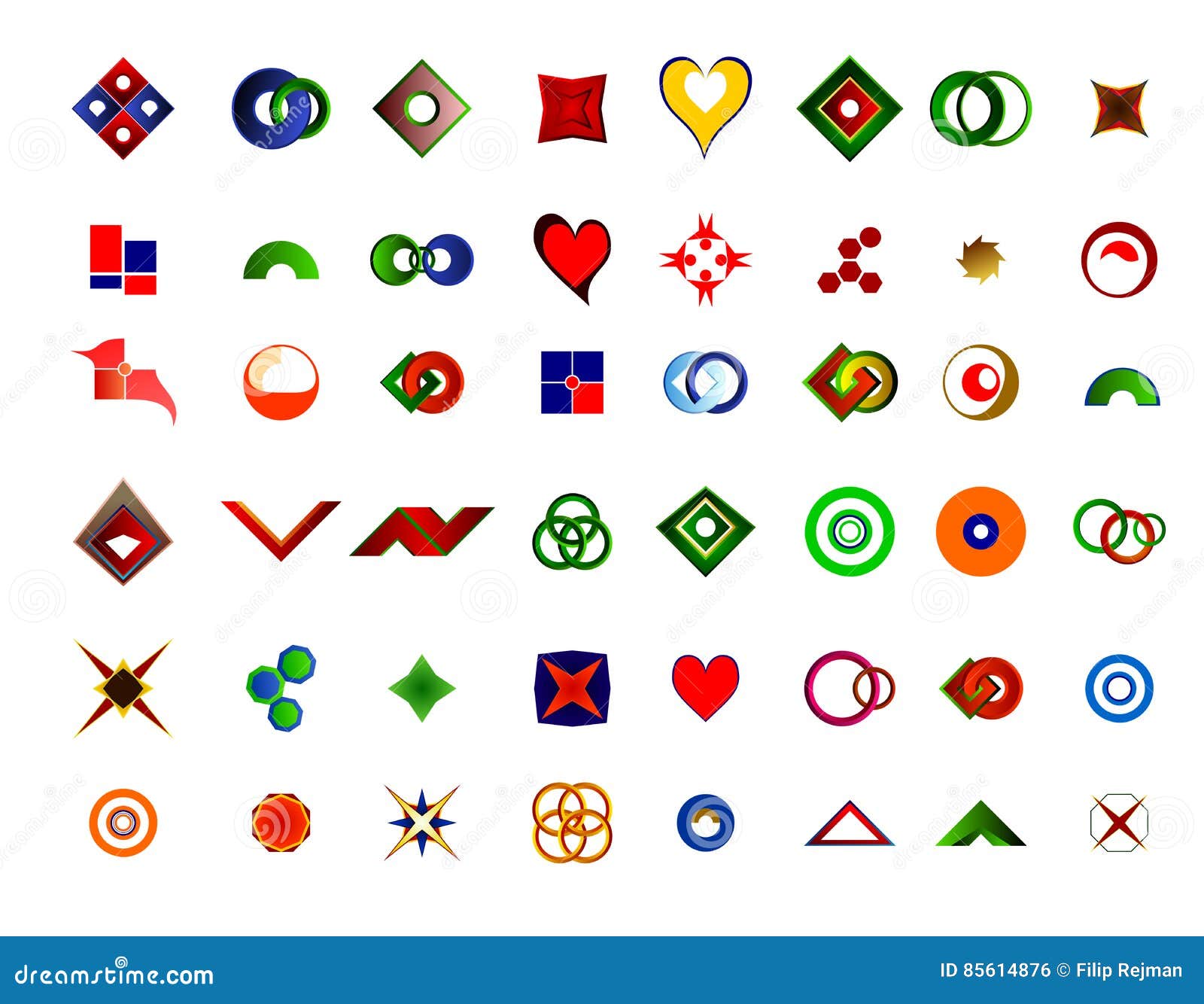 Un Sistema De 48 Logotipos E Iconos Ilustración del Vector ...