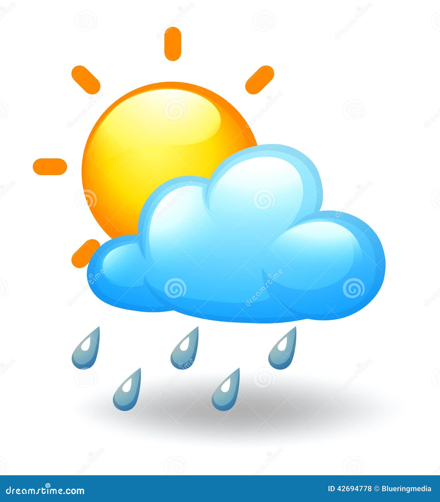 Un sol y una nube ilustración del vector. Ilustración de cambio - 42694778