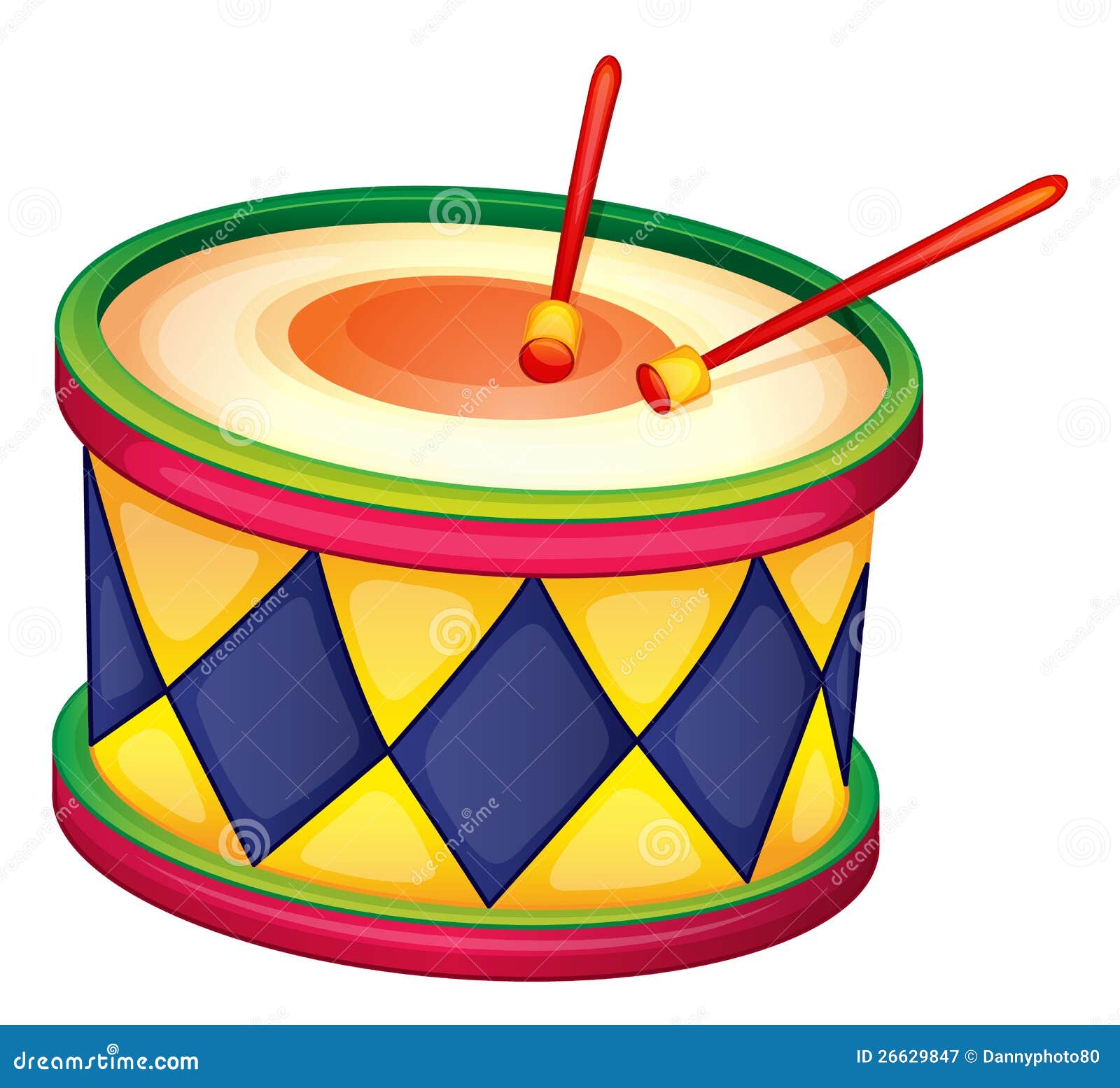 Un tambor ilustración del vector. Ilustración de azul - 26629847