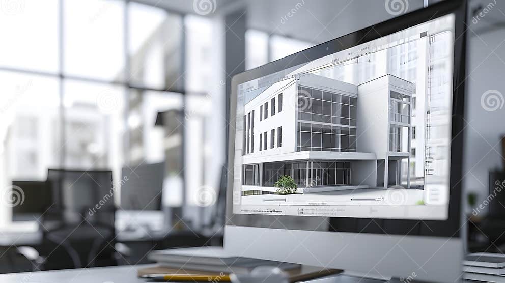 Un Tutorial Virtual De Un Diseño De Edificio Foto de archivo - Imagen de edificio, generativo ...