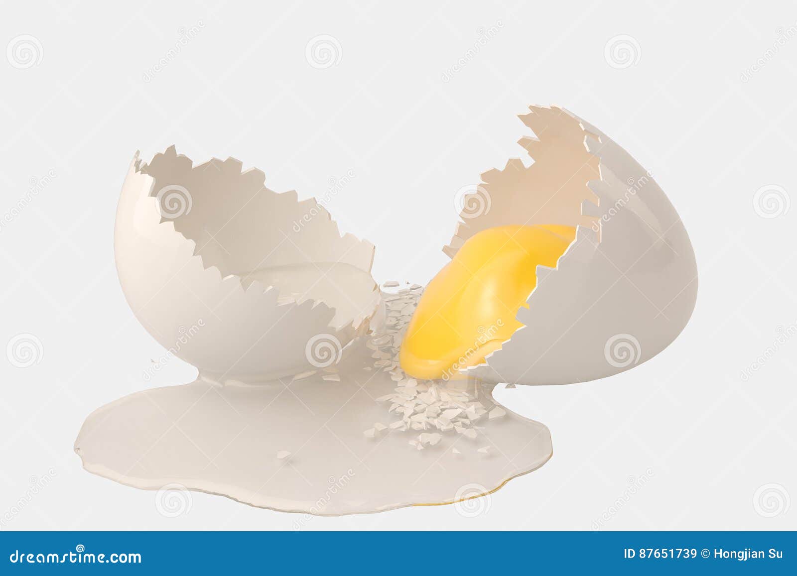 Un Uovo Rotto Illustrazione 3D Illustrazione di Stock - Illustrazione ...