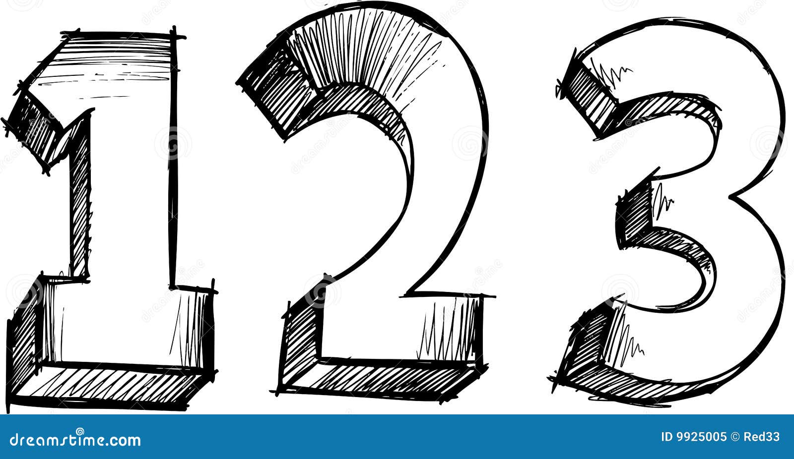 Un Vettore Impreciso Di 123 Numeri Illustrazione Vettoriale ...