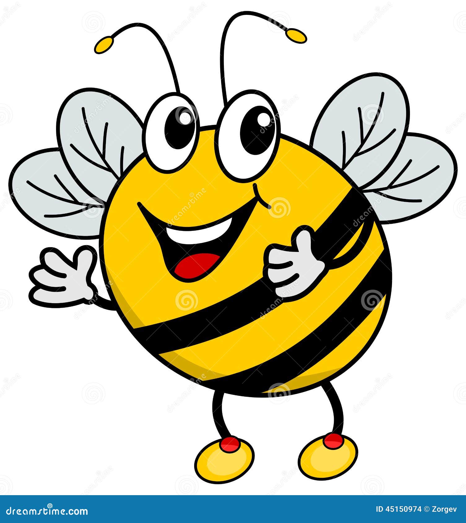 Una abeja feliz ilustración del vector. Ilustración de lengüeta - 45150974