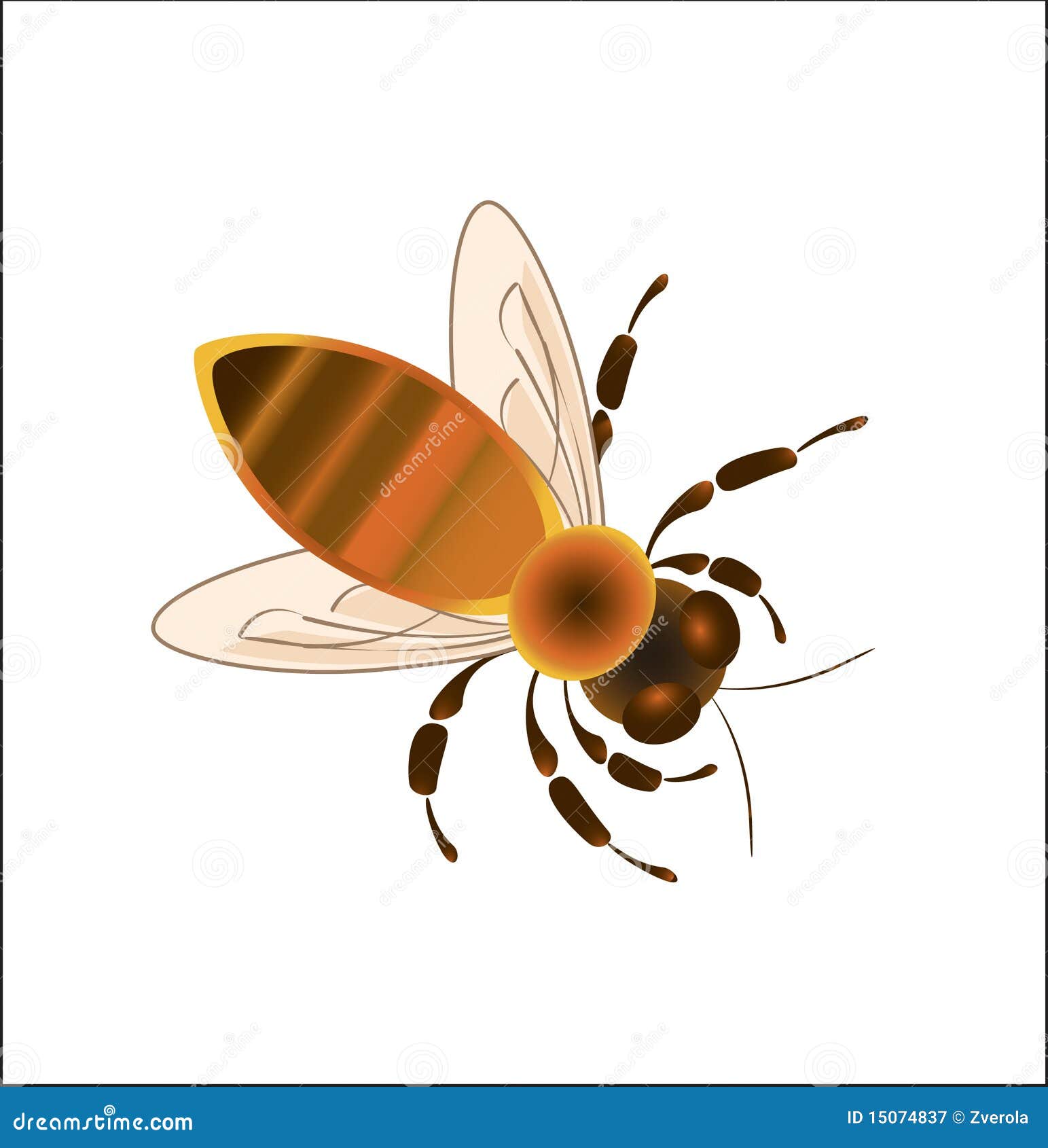 Una abeja rayada ilustración del vector. Ilustración de cubo - 15074837