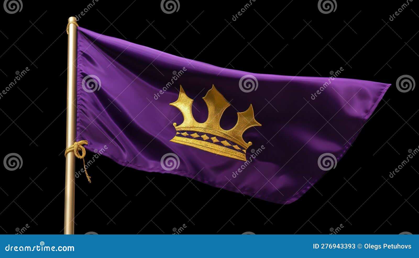Una Bandera Morada Con Una Corona De Oro a Su Lado Stock de ilustración ...
