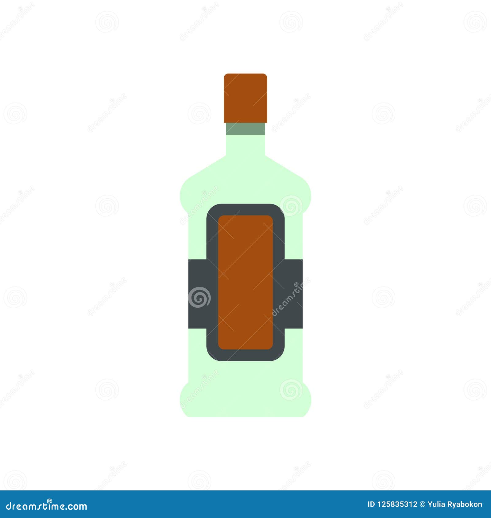 Una Botella De Alcohol Y De Un Icono De Cristal Stock de ilustración ...