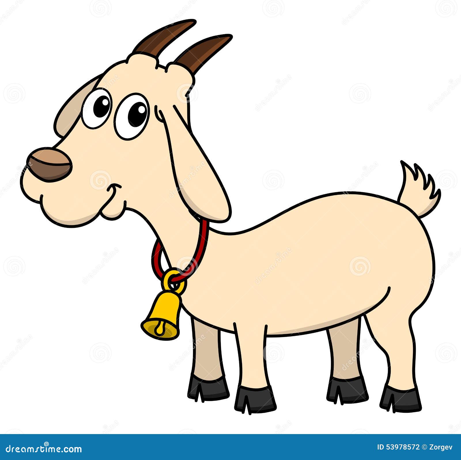 Una cabra con una campana ilustración del vector. Ilustración de ...