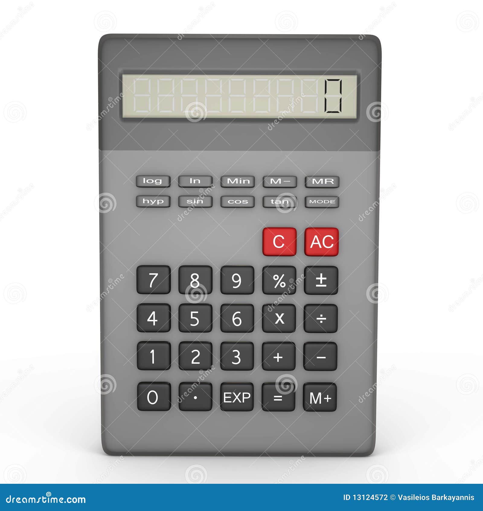 Una Calculadora Científica Aislada - Una Imagen 3d Stock de ilustración - Ilustración de negro ...