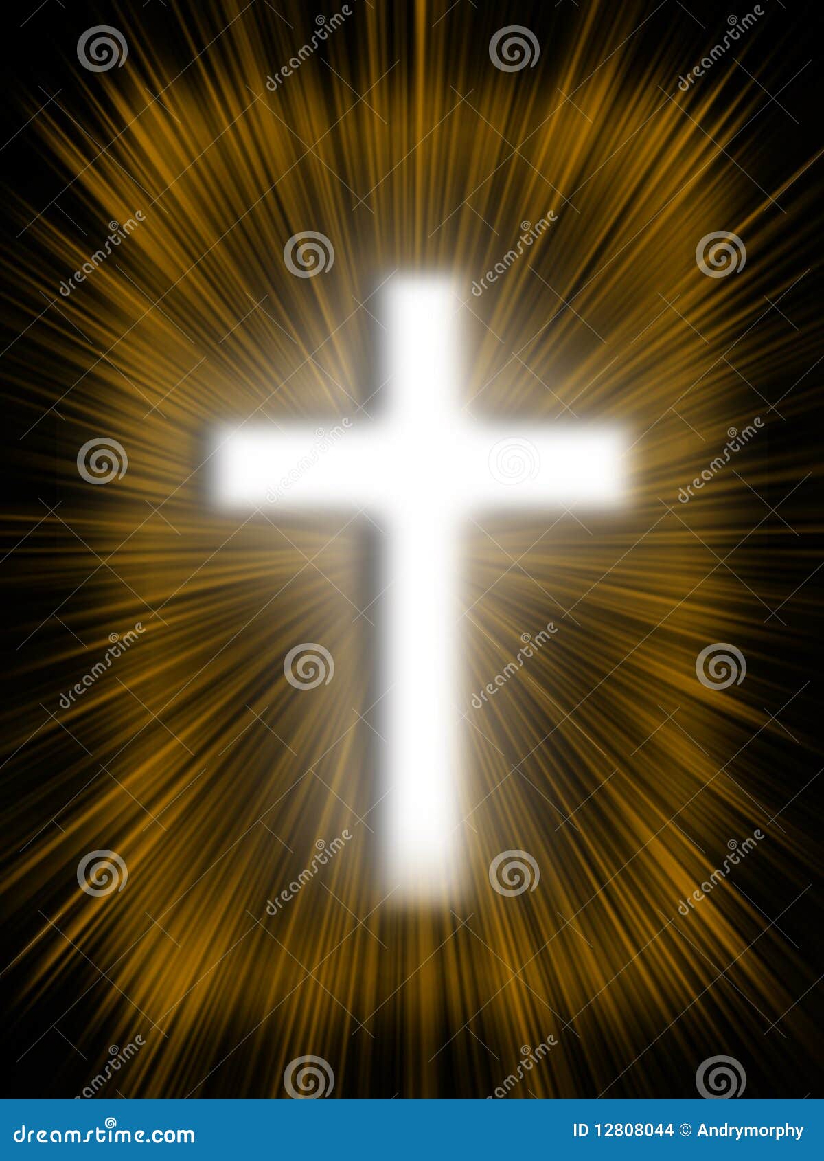 Una cruz con rayos dorados stock de ilustración. Ilustración de crosses ...
