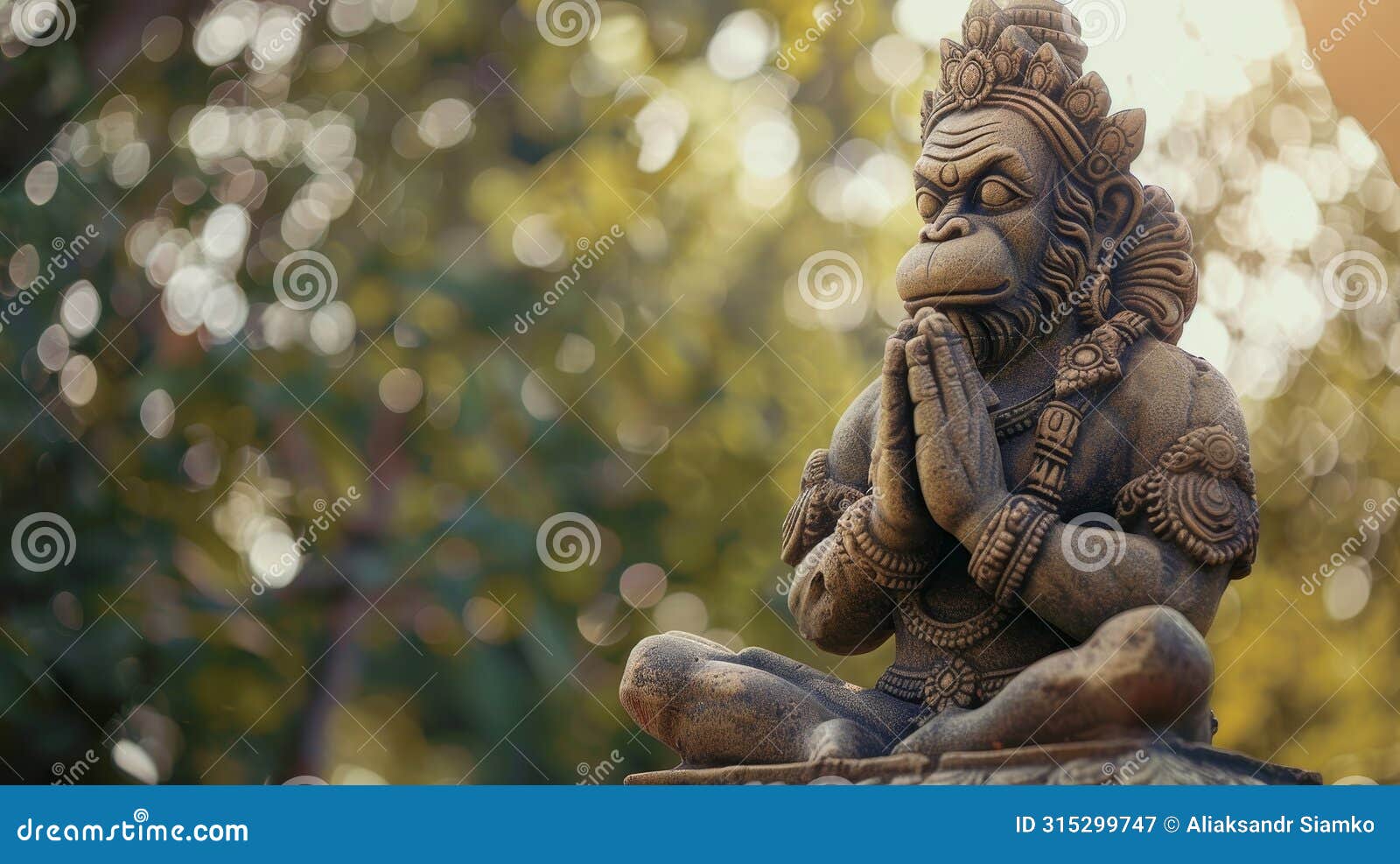 Una Estatua De Un Mono Rezando Stock de ilustración - Ilustración de ...