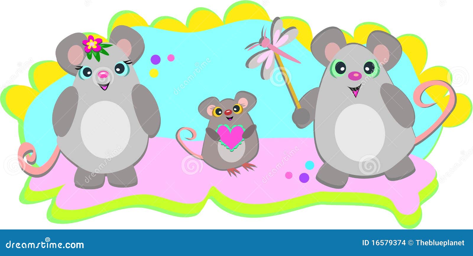 Una familia de ratones ilustración del vector. Ilustración de varita ...