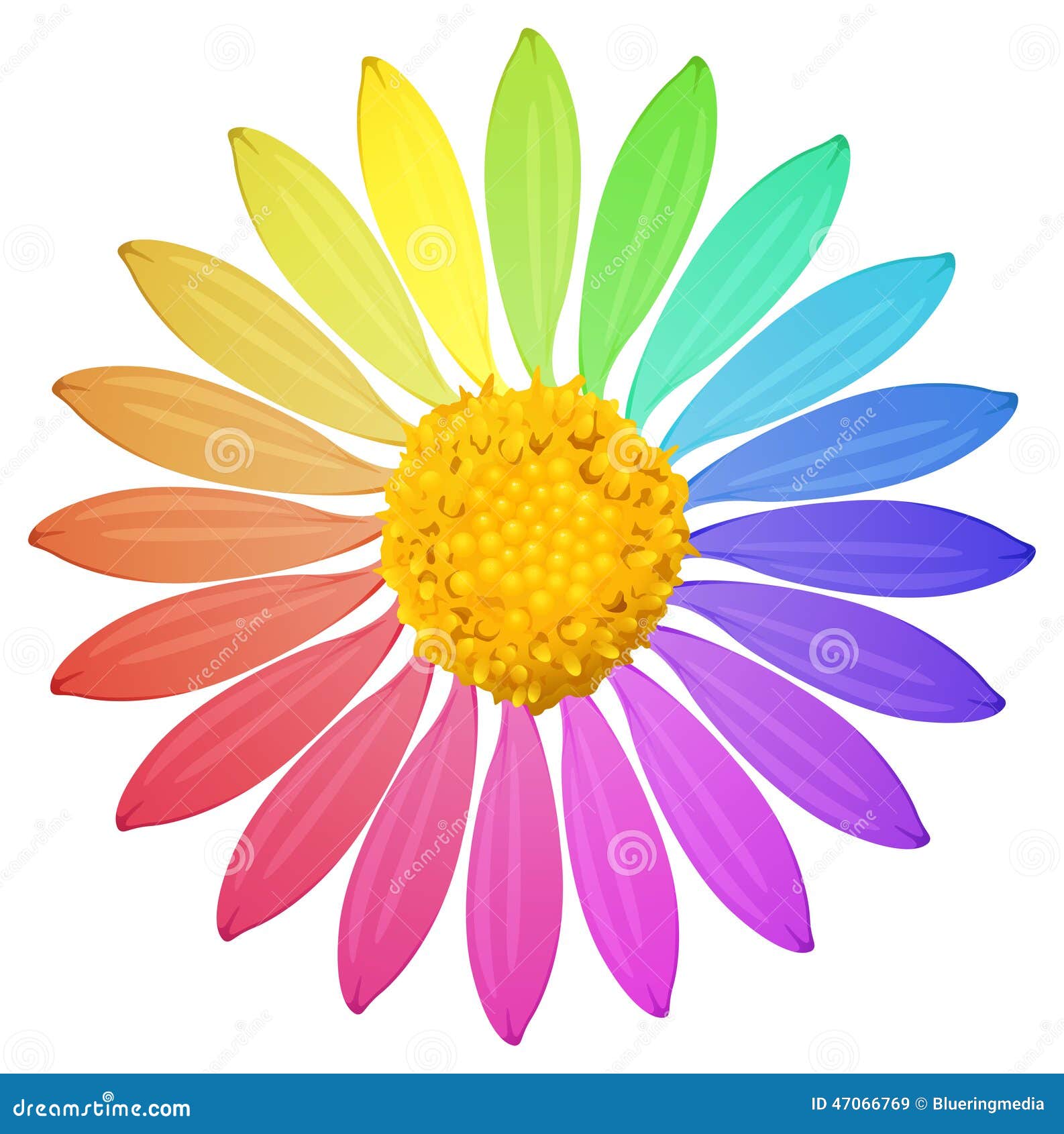 Una Flor Coloreada Arco Iris Ilustración del Vector - Ilustración de ...